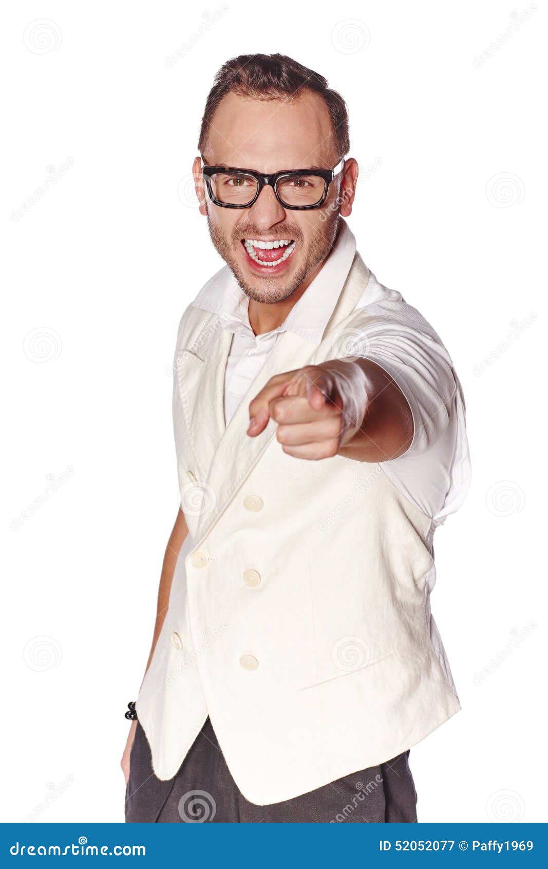 Expressive Dude Man Pointing at Camera Stock Image - Image of index ...
