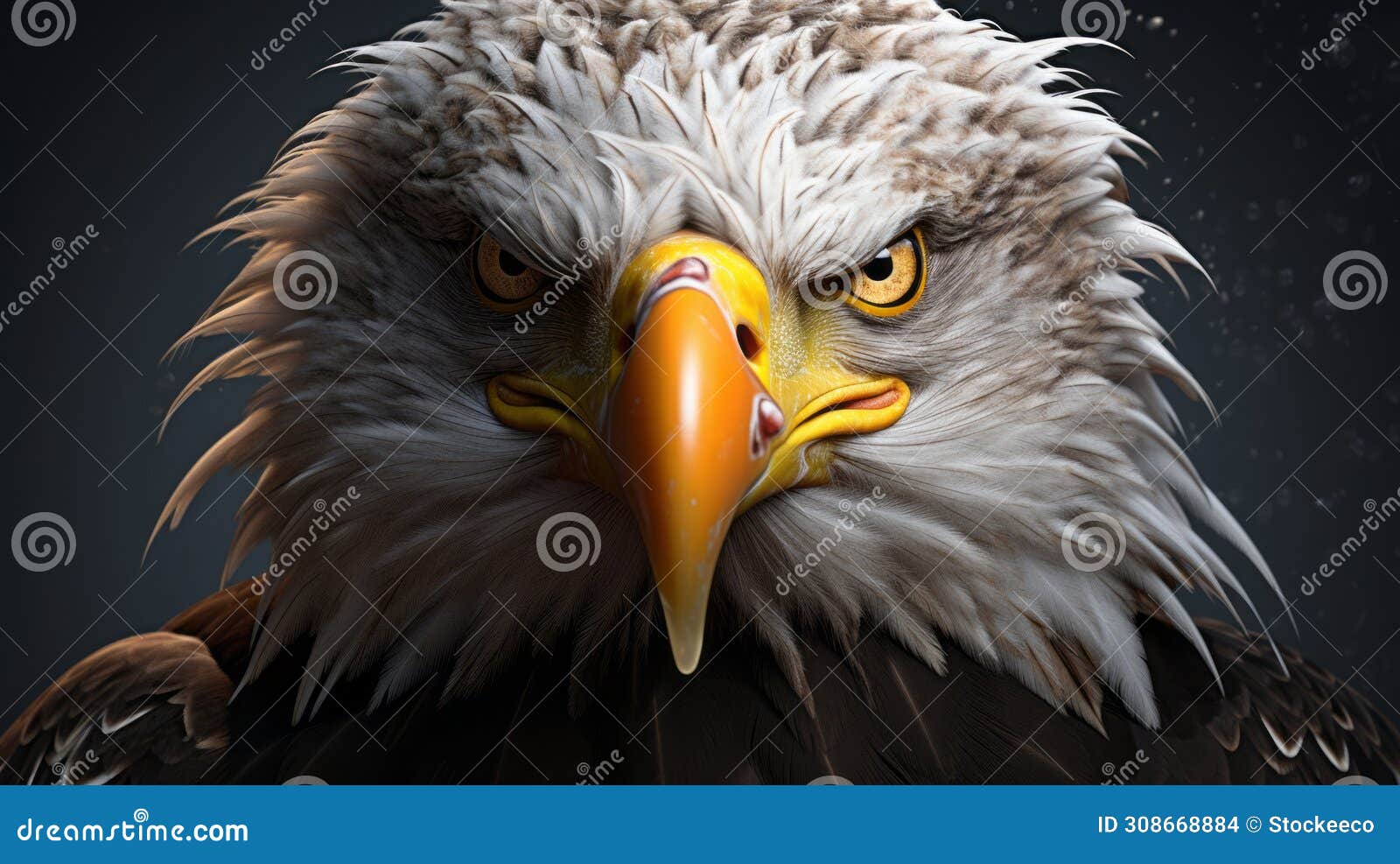 Expressive Eagle Portrait in Unreal Engine Style Stock Illustration ...
