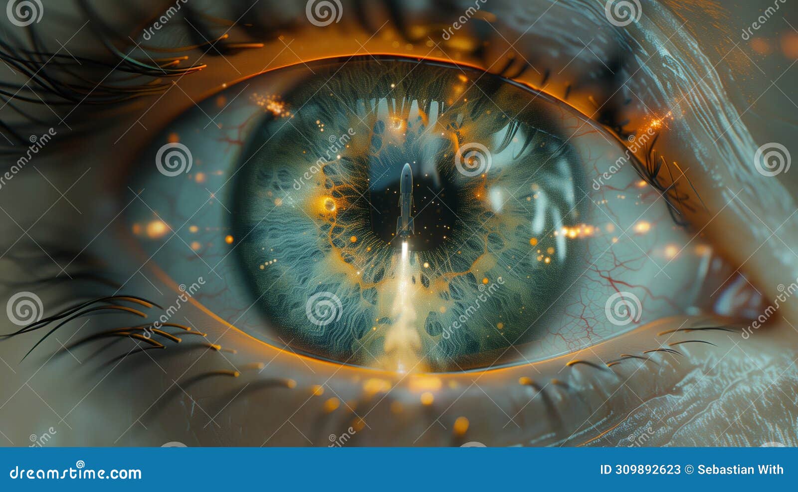 Expressive Eye Capturing the Launch of a Rocket Ship in Its Reflection ...