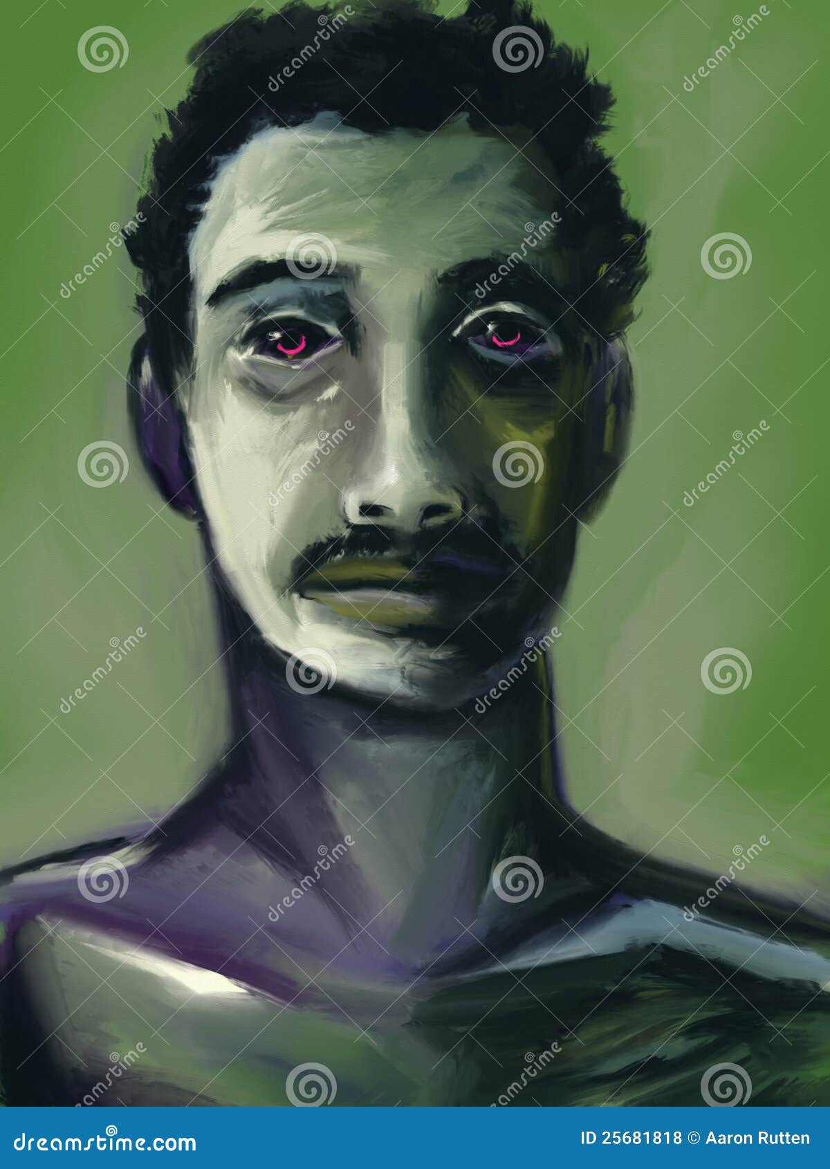 Expressive Face - Digital Painting Stock Illustration - Illustration of ...