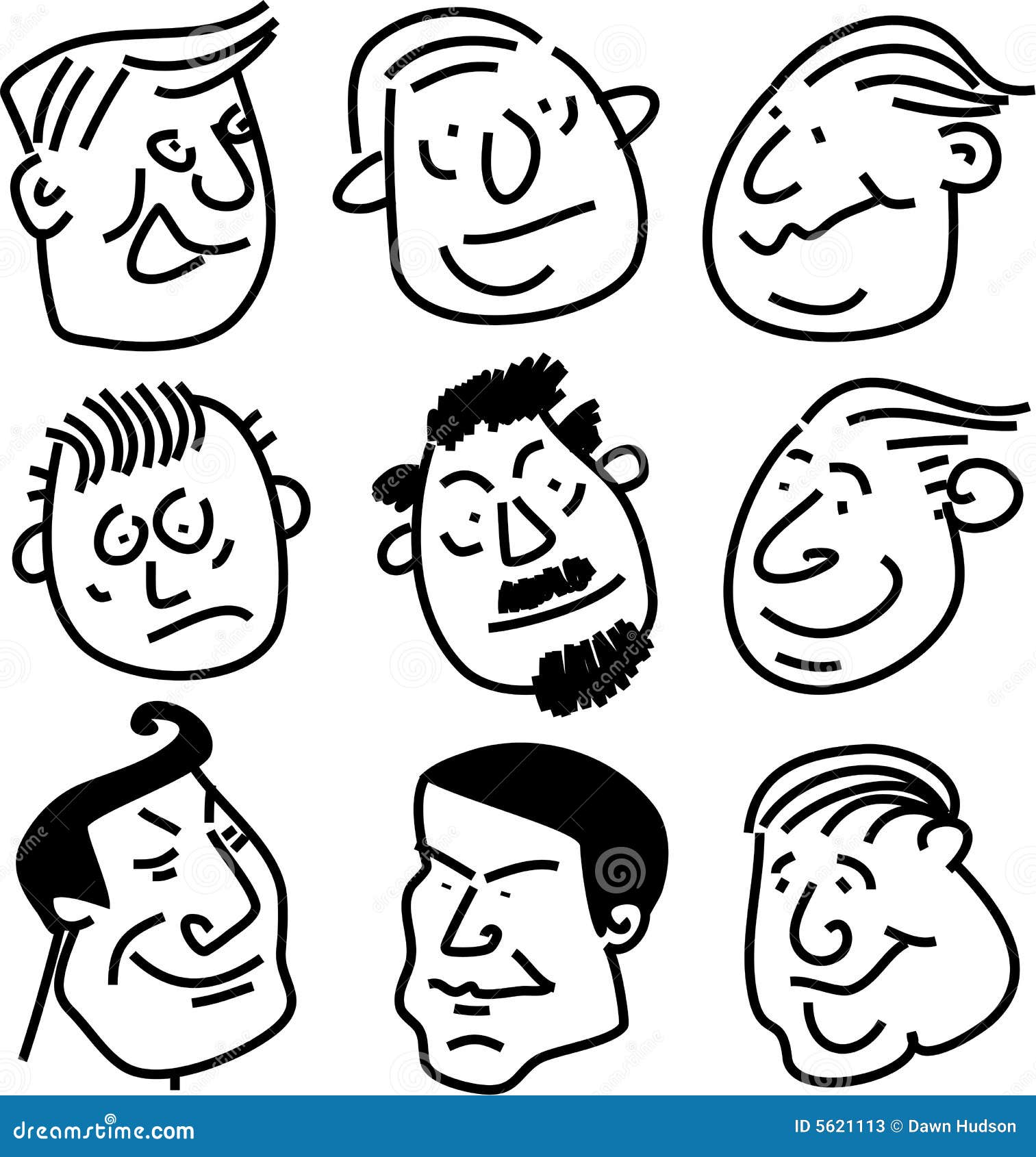 Expressive faces stock illustration. Illustration of expressions - 5621113