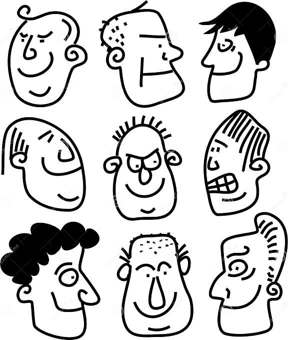 Expressive faces stock illustration. Illustration of happy - 5621320