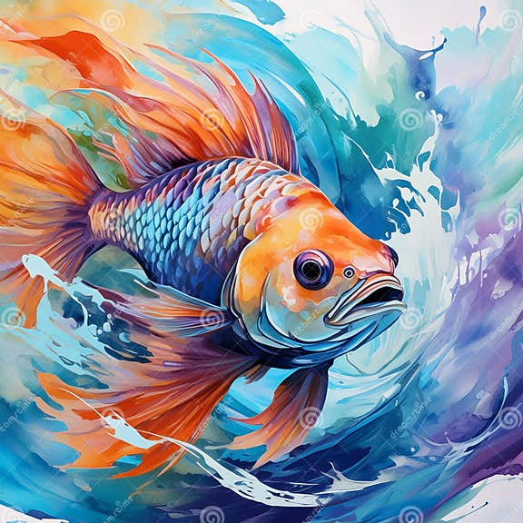 Expressive Fish: Emotive Exploration through Dynamic Strokes Stock ...