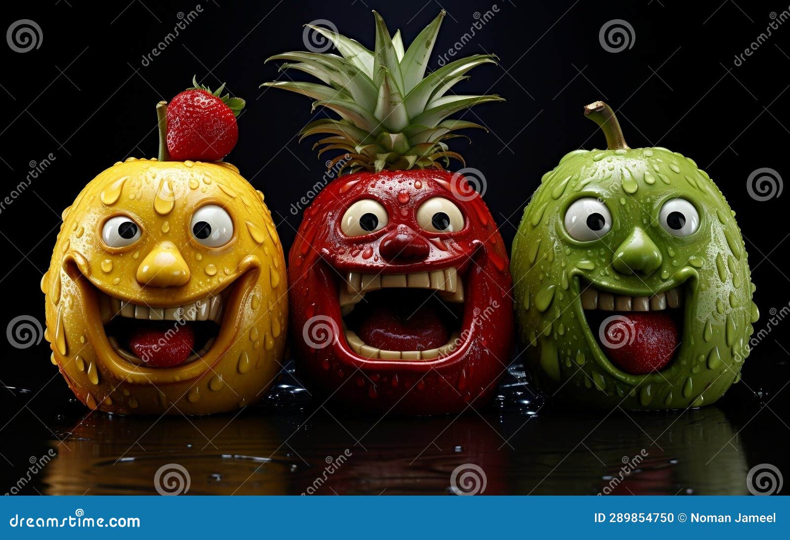 Expressive Fruit Emotion Scape. Generative by Ai Stock Photo - Image of ...