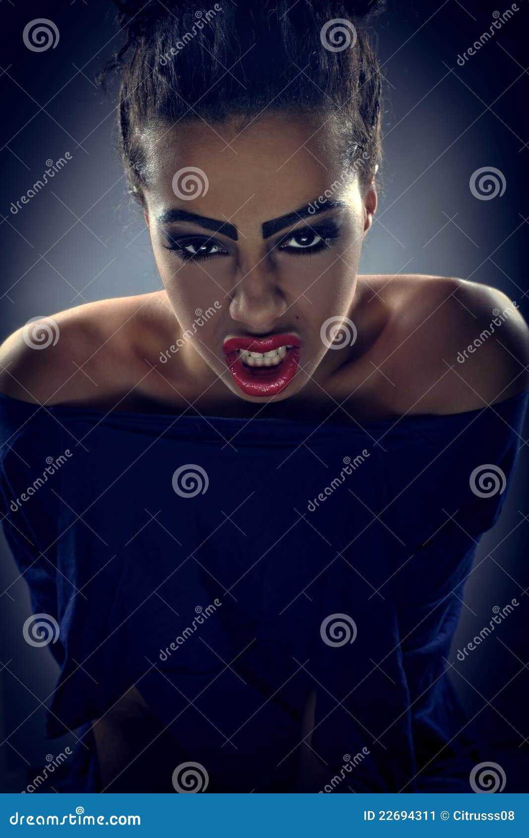 Expressive Girl with a Stylish Makeup Stock Image - Image of artistic ...