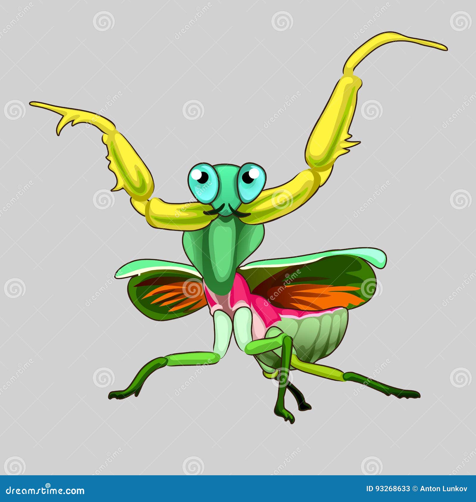 Expressive Grasshopper In Cartoon Style. Vector | CartoonDealer.com ...