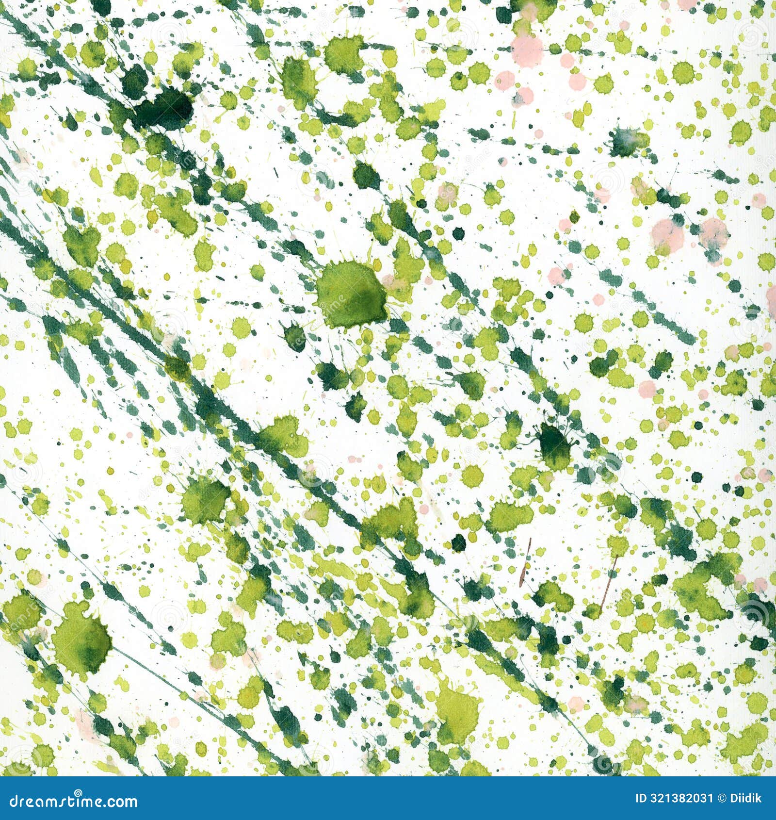 Expressive Green and Yellow Paint Splatter in Abstract Style Over a ...