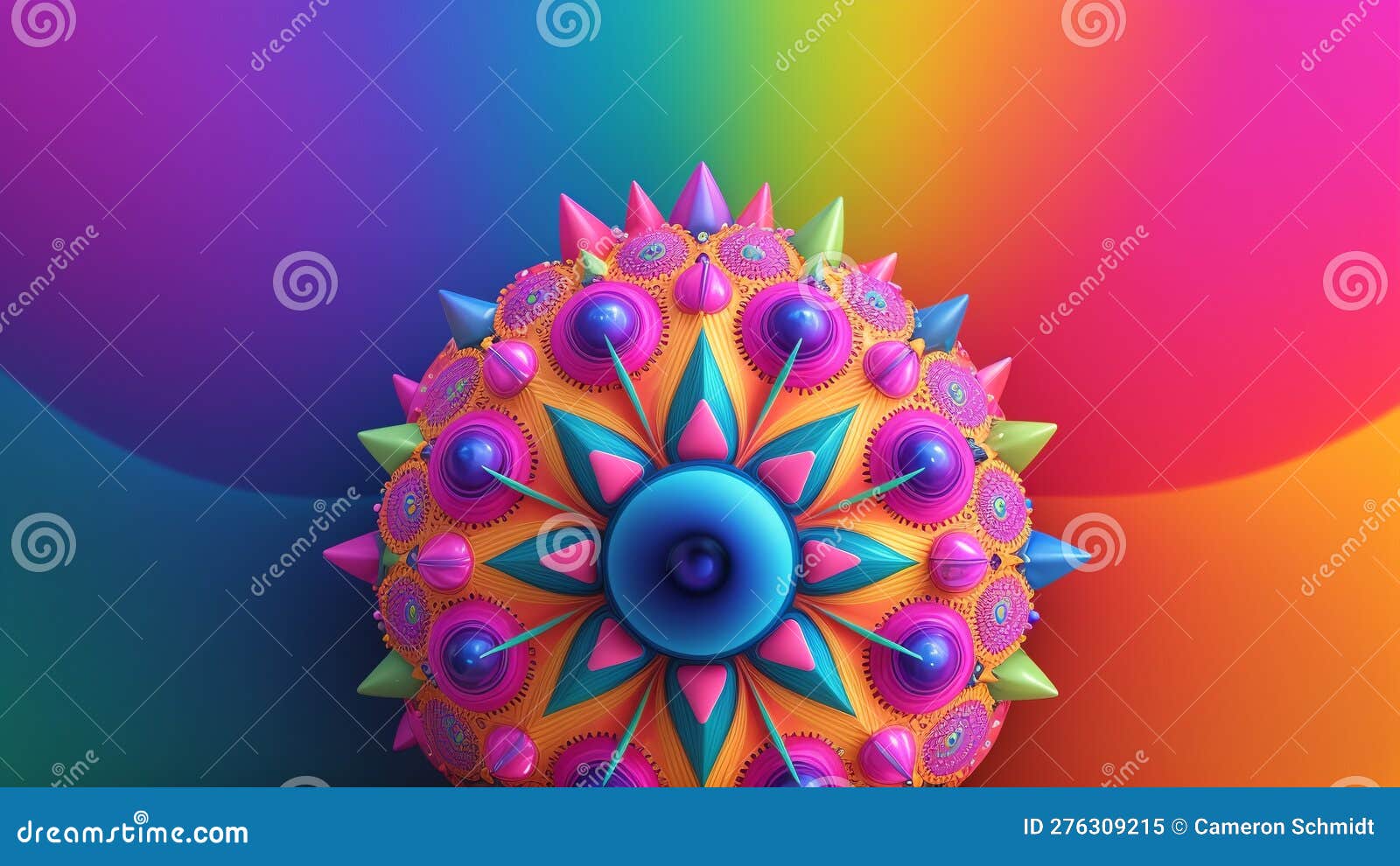 An Expressive Image of a Colorful Ball with Spikes and Spikes AI ...