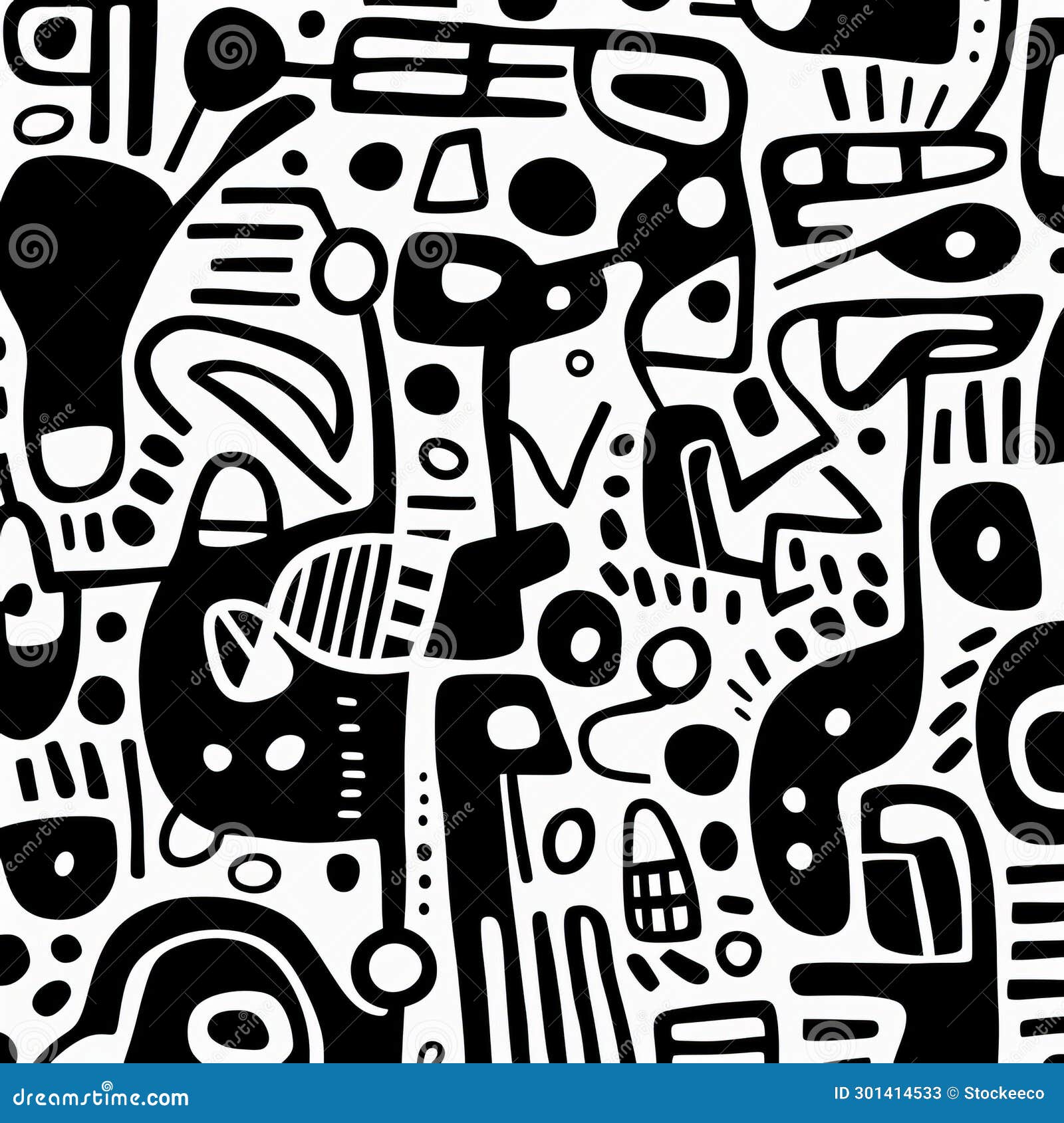 Expressive Line-work: Digitally Enhanced Black and White Pattern with ...