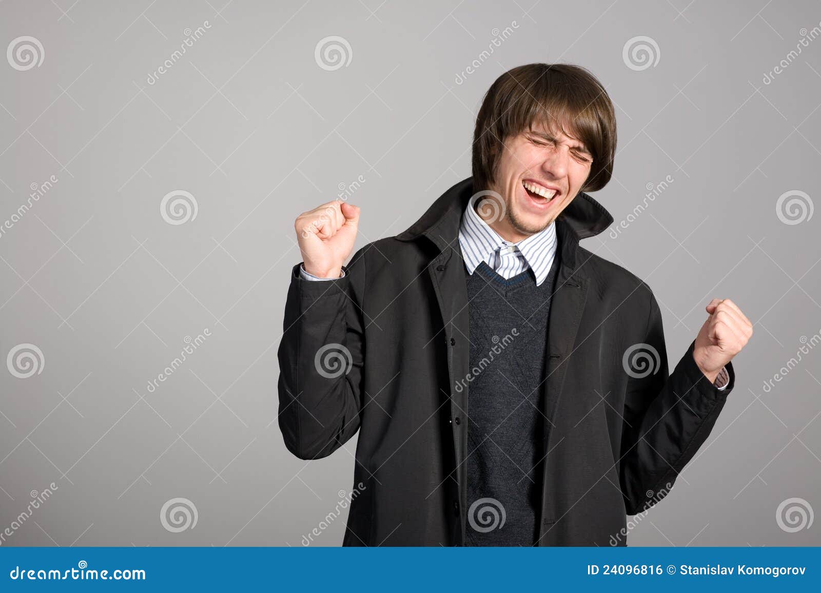 Expressive man stock photo. Image of brunet, business - 24096816