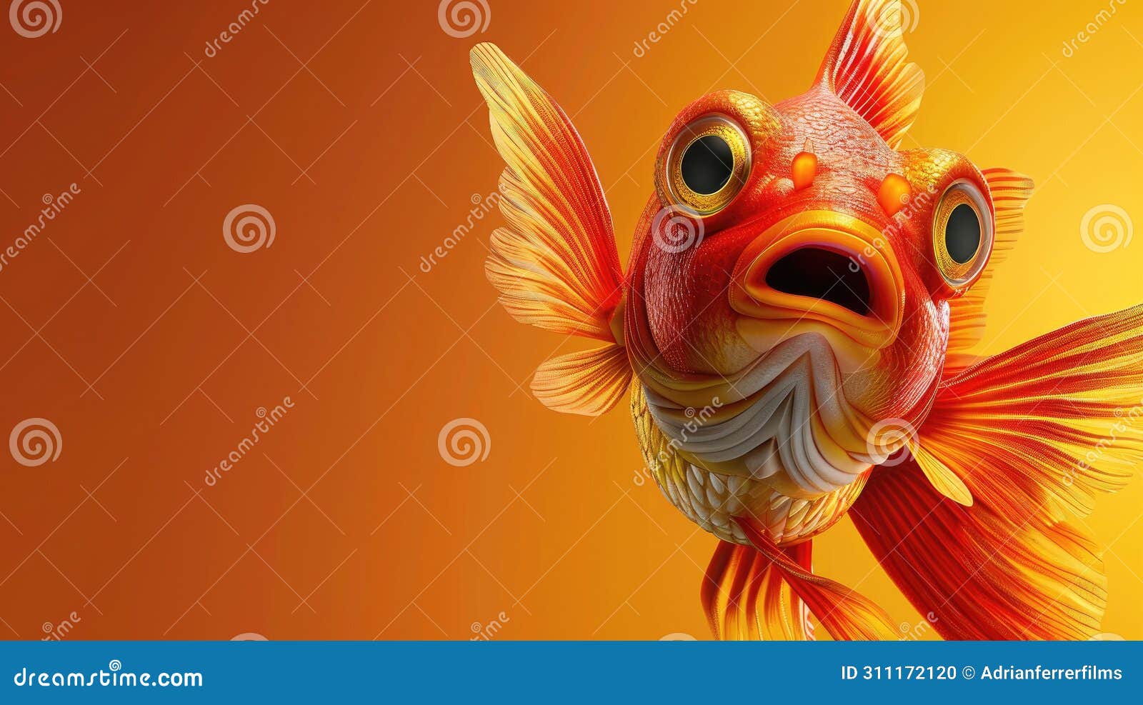 Expressive 3d Fish Monster Concept Art With Dynamic Facial Expressions ...