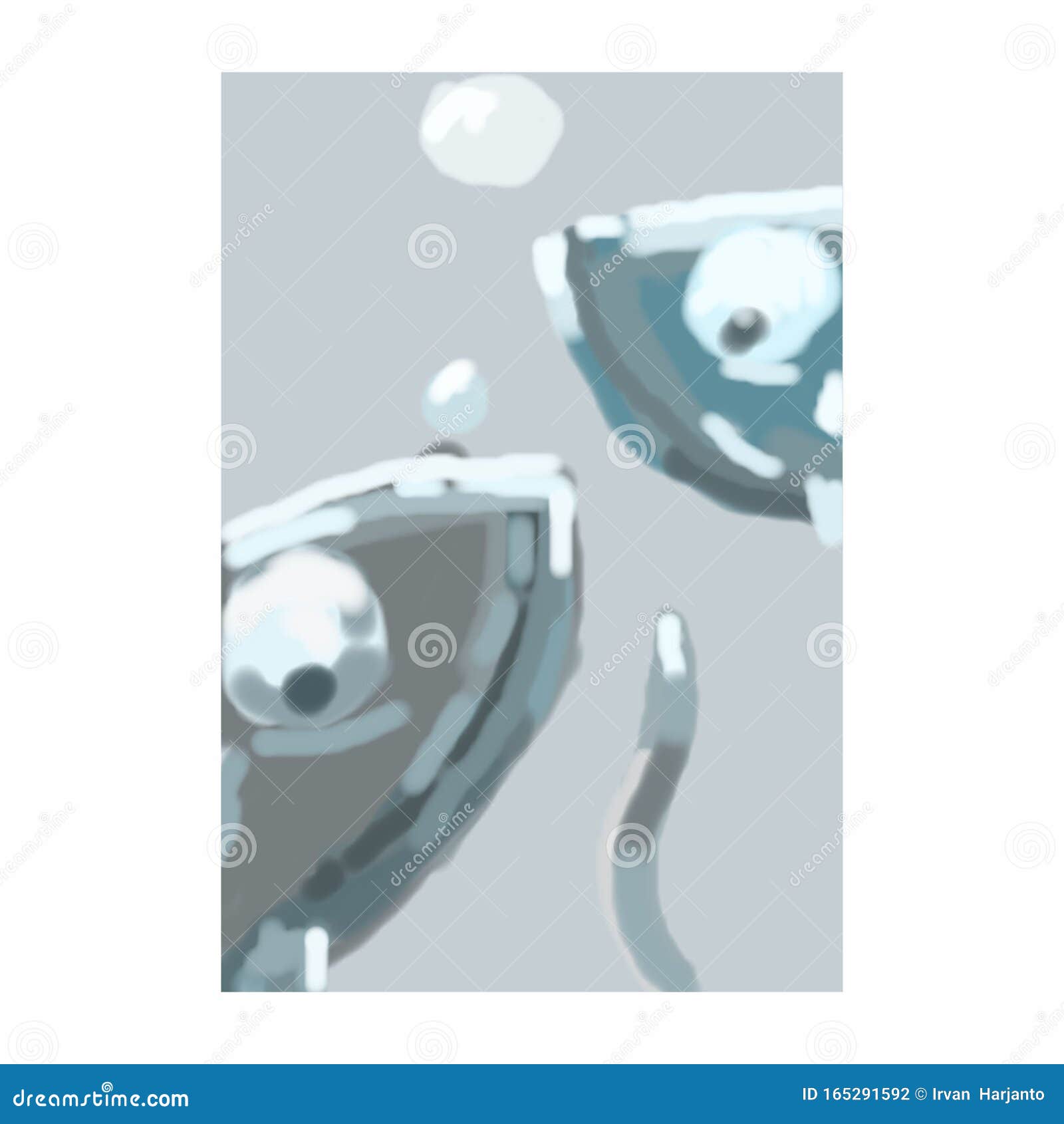 Expressive Paintings of Light Gray Fish and Blue Fish Stock ...