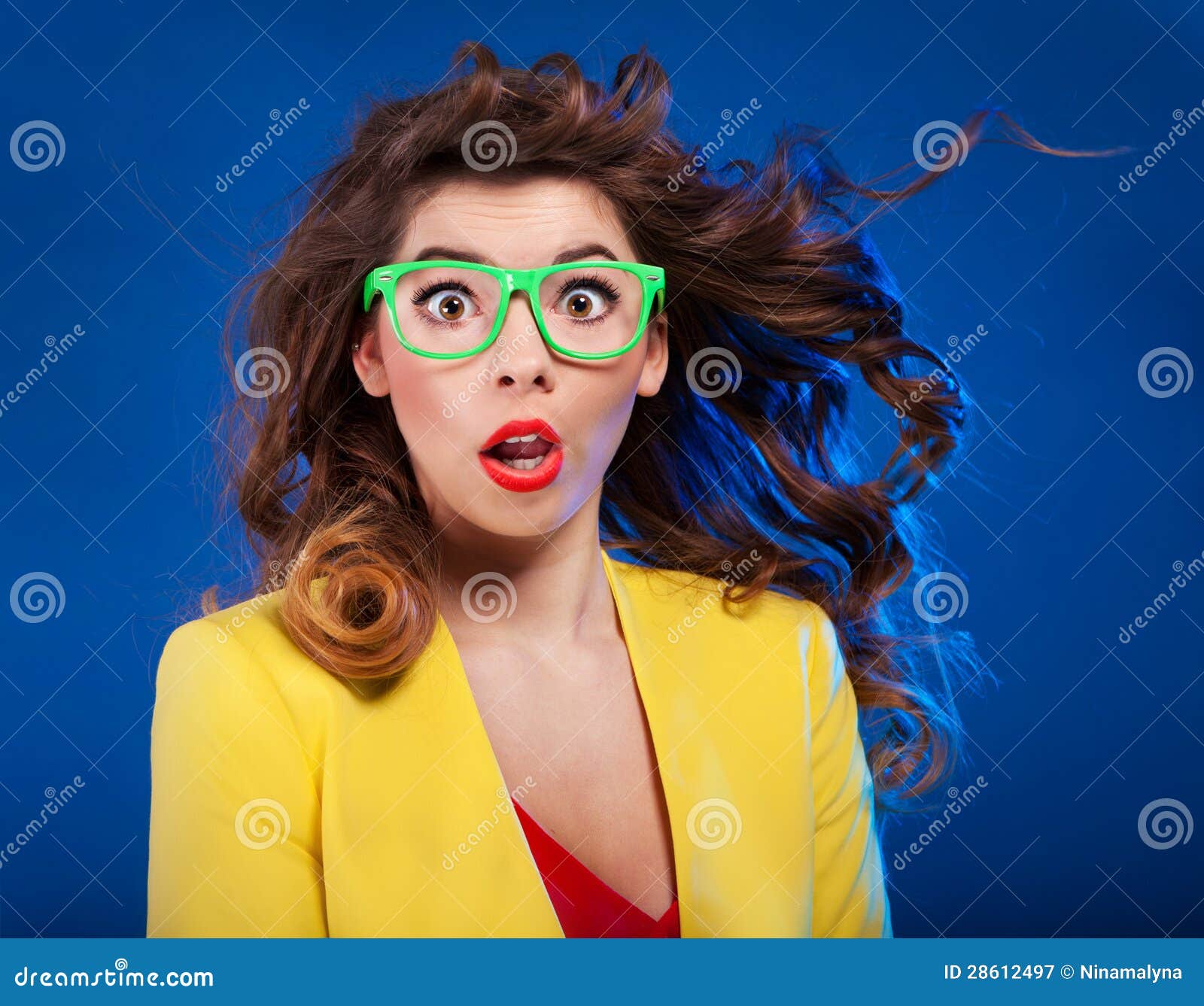 Expressive portrait stock image. Image of brunette, modern - 28612497