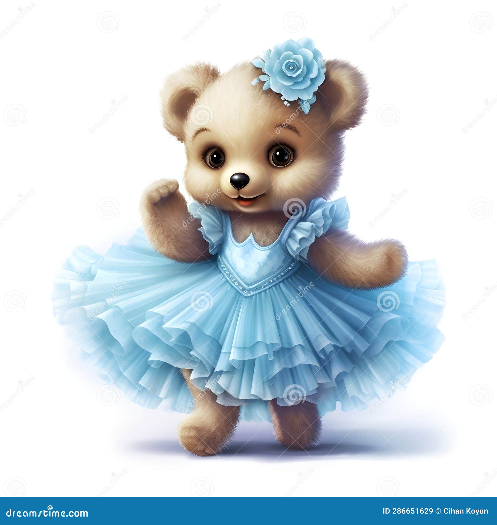 Expressive teddy tutu pose stock illustration. Illustration of fluffy ...
