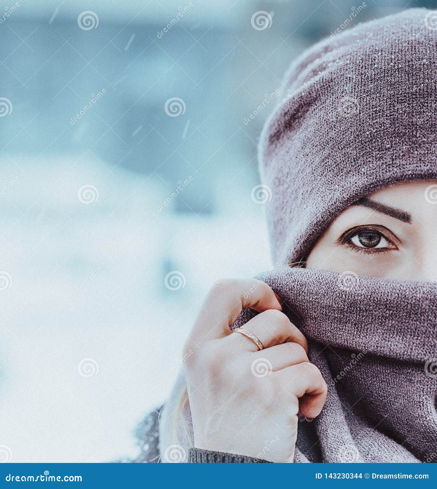 Expressive Women Look, Winter and Cold Stock Photo - Image of look ...