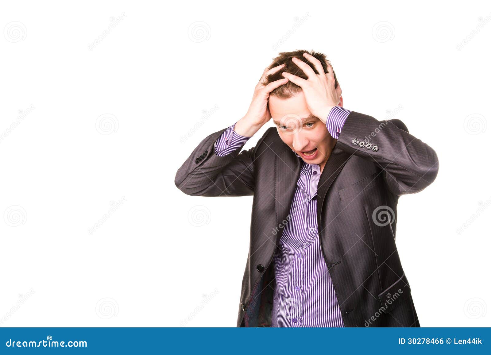 Expressive Young Businessman Frustated Stock Photo - Image of portrait ...