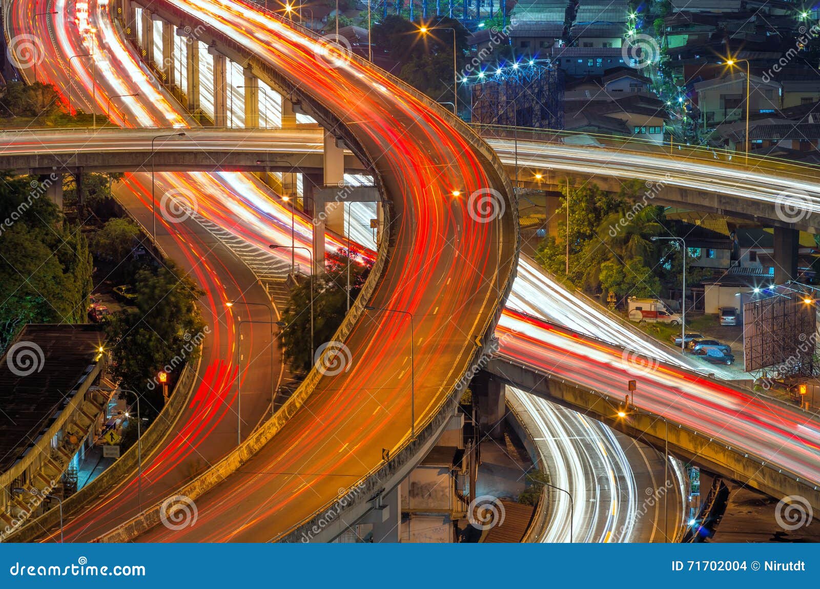 Expressway with Blurred Light. Stock Photo - Image of movement, light ...