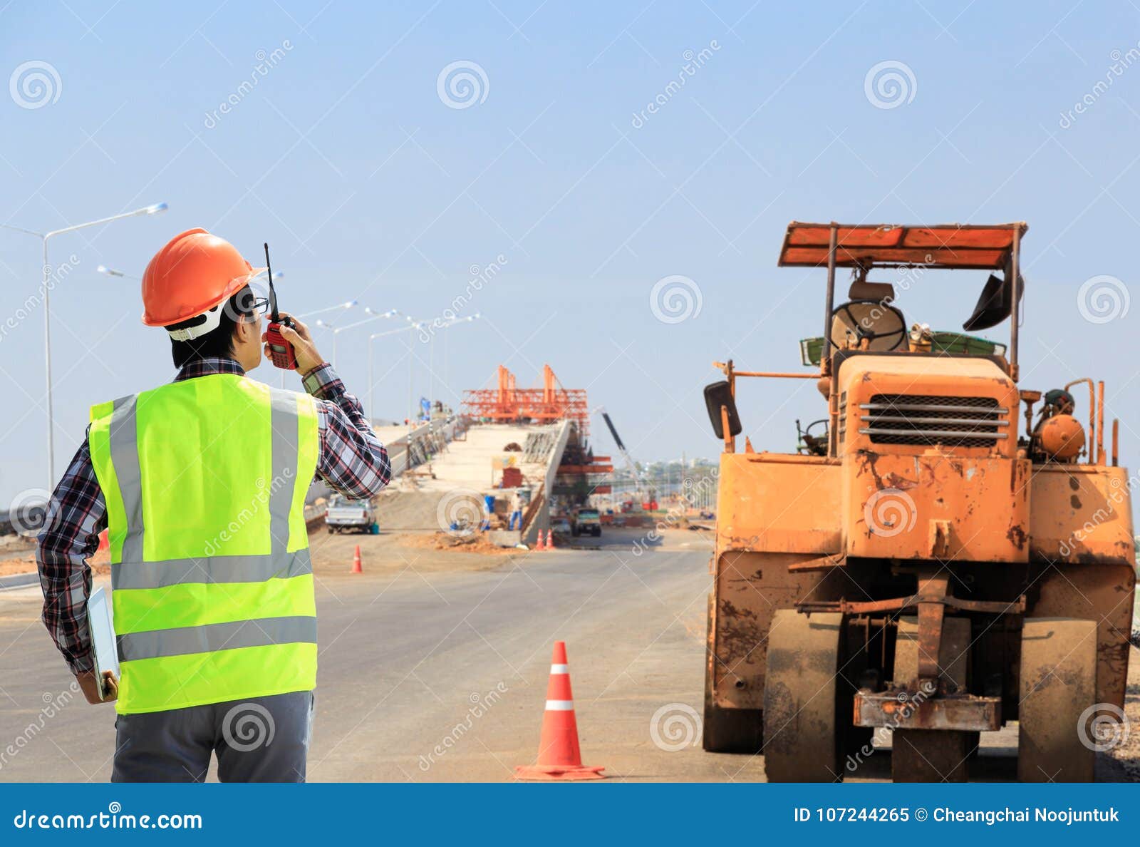 Expressway construction stock image. Image of person - 107244265