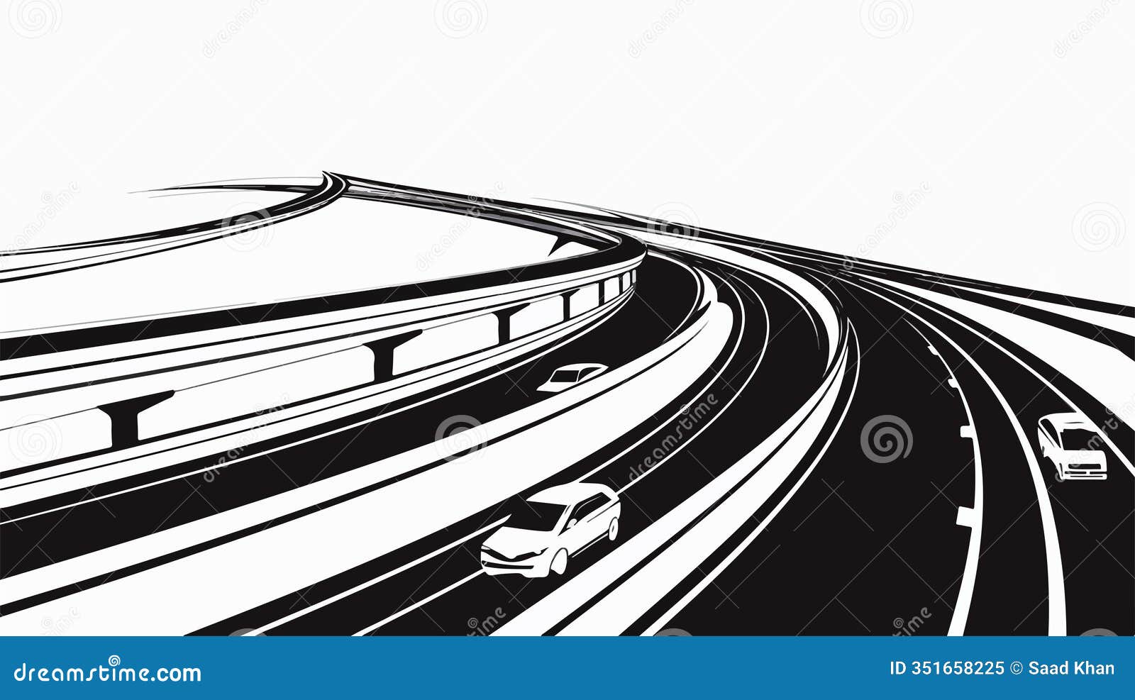 Expressway Continuous Line Art Vector Illustration Stock Vector ...