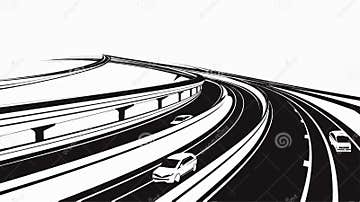 Expressway Continuous Line Art Vector Illustration Stock Vector ...