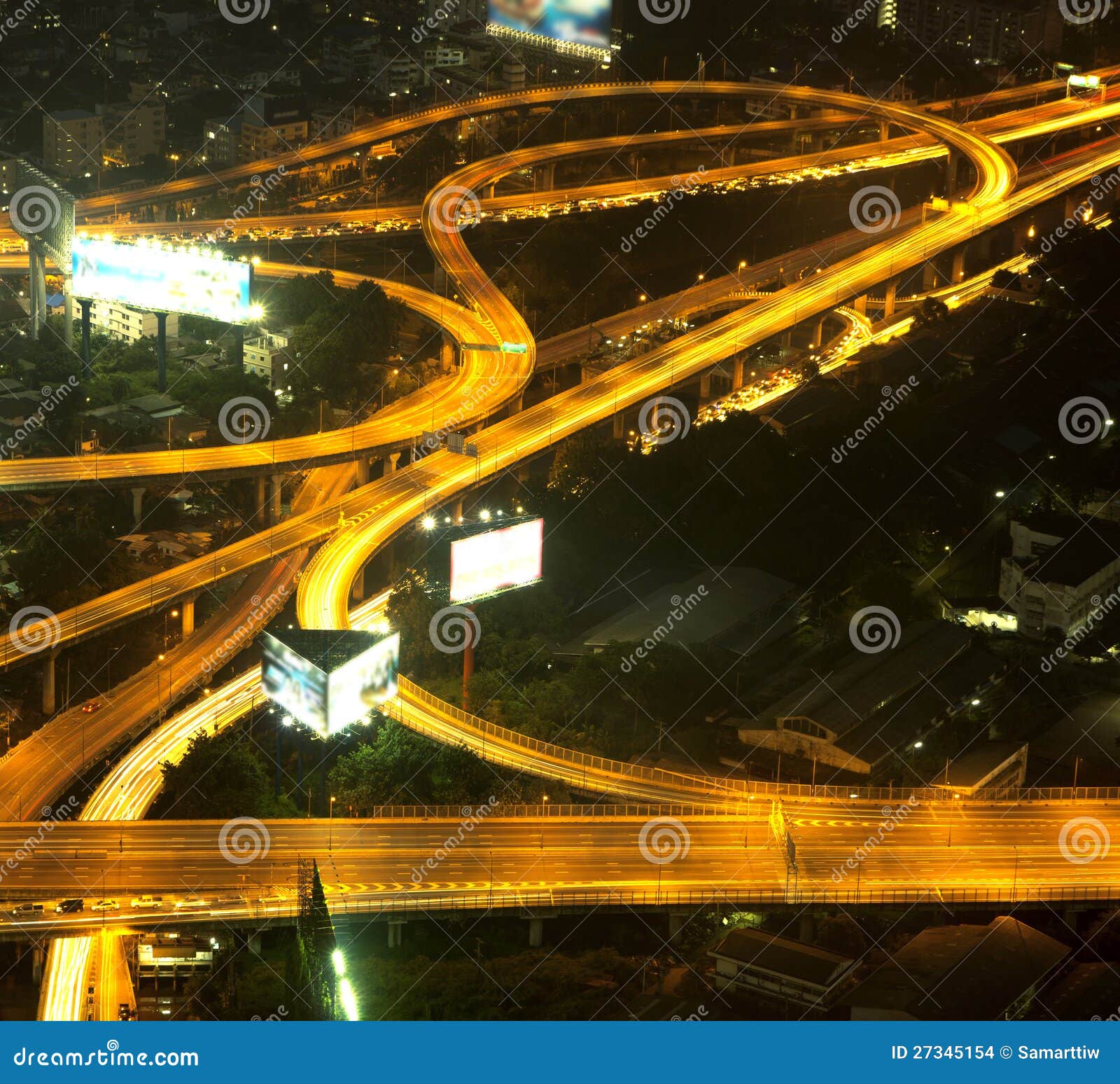 Expressway at night. stock photo. Image of highway, evening - 27345154