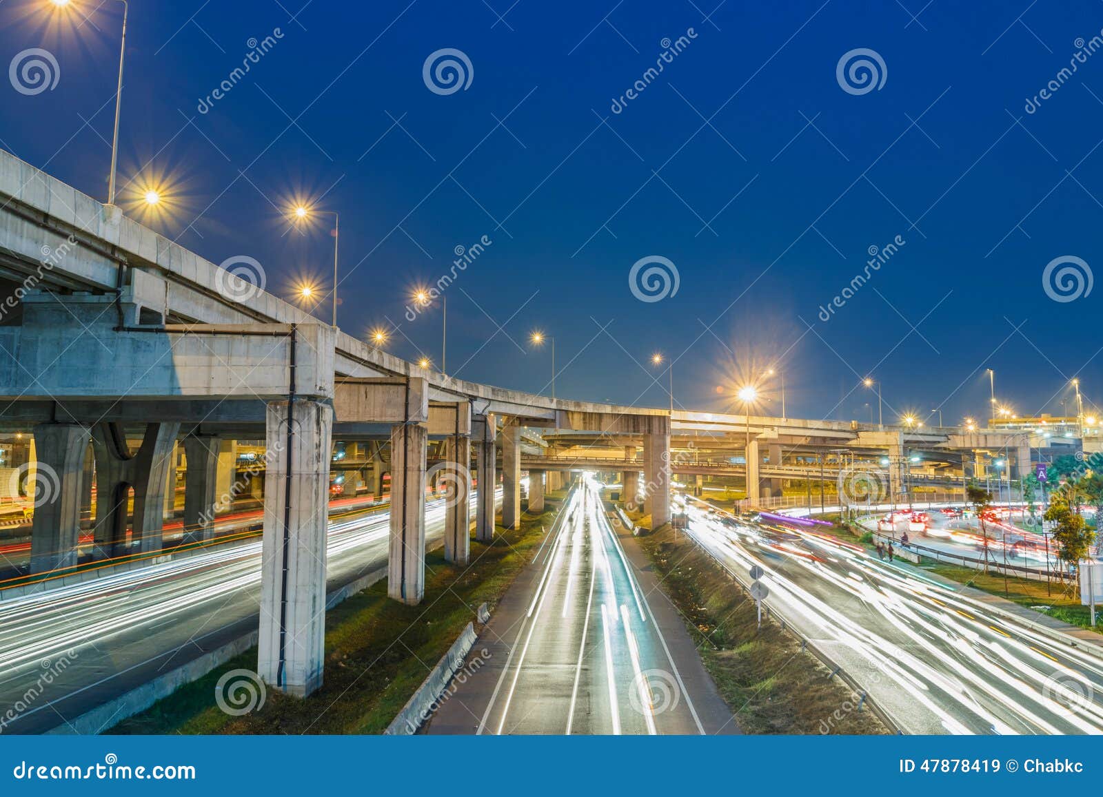 Expressway at night stock image. Image of path, motorway - 47878419
