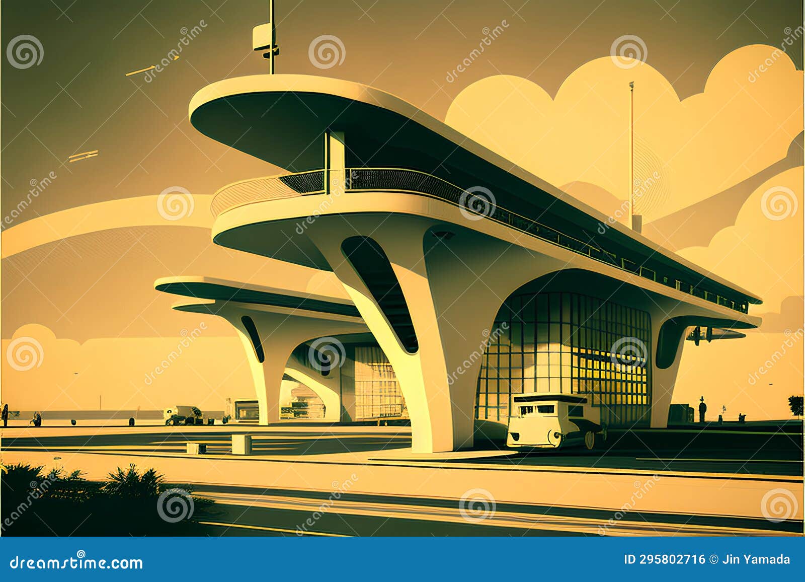 Expressway at Sunset in Dubai, United Arab Emirates. Vector ...