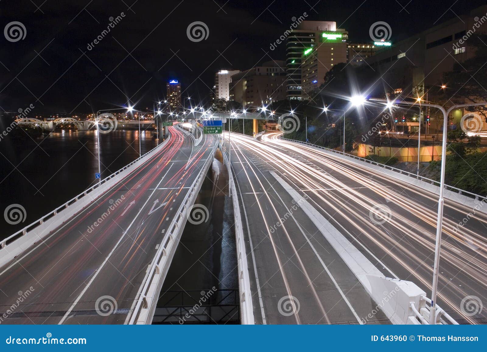 Expressway Tail Lights Brisbane Landscape Stock Photo - Image of ...