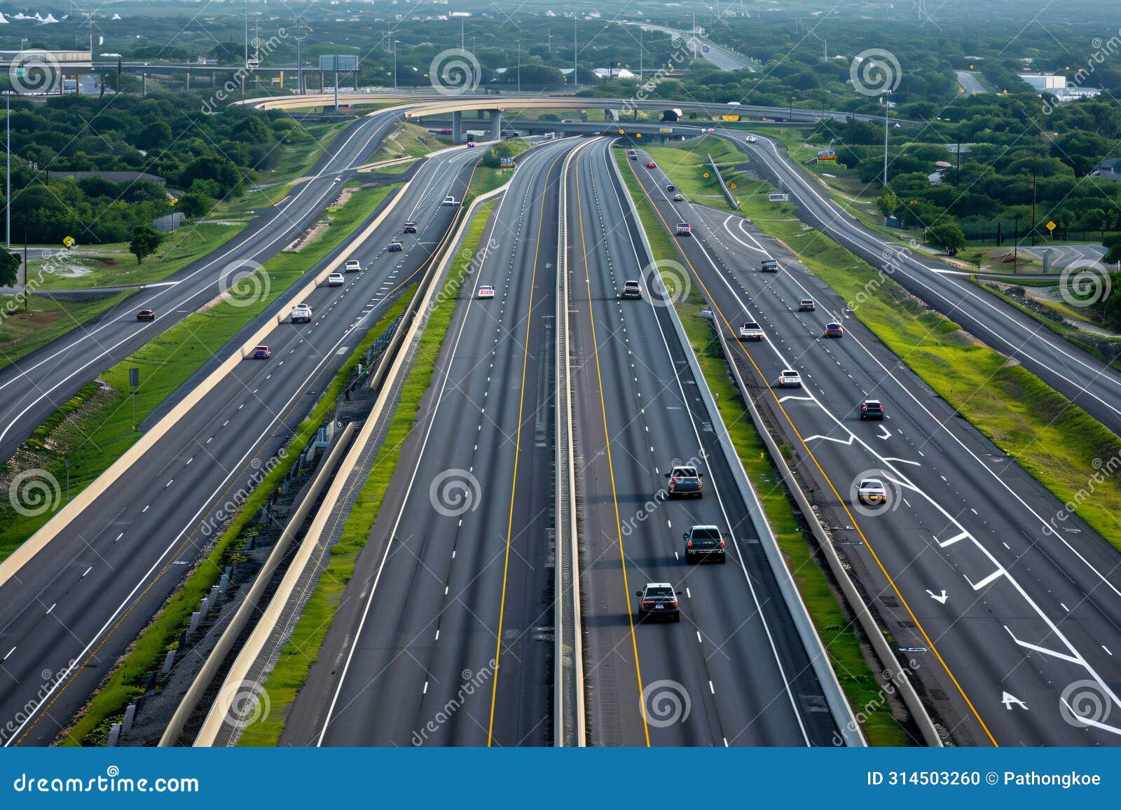 Expressway Top View, Road Traffic an Important Infrastructure. AI ...