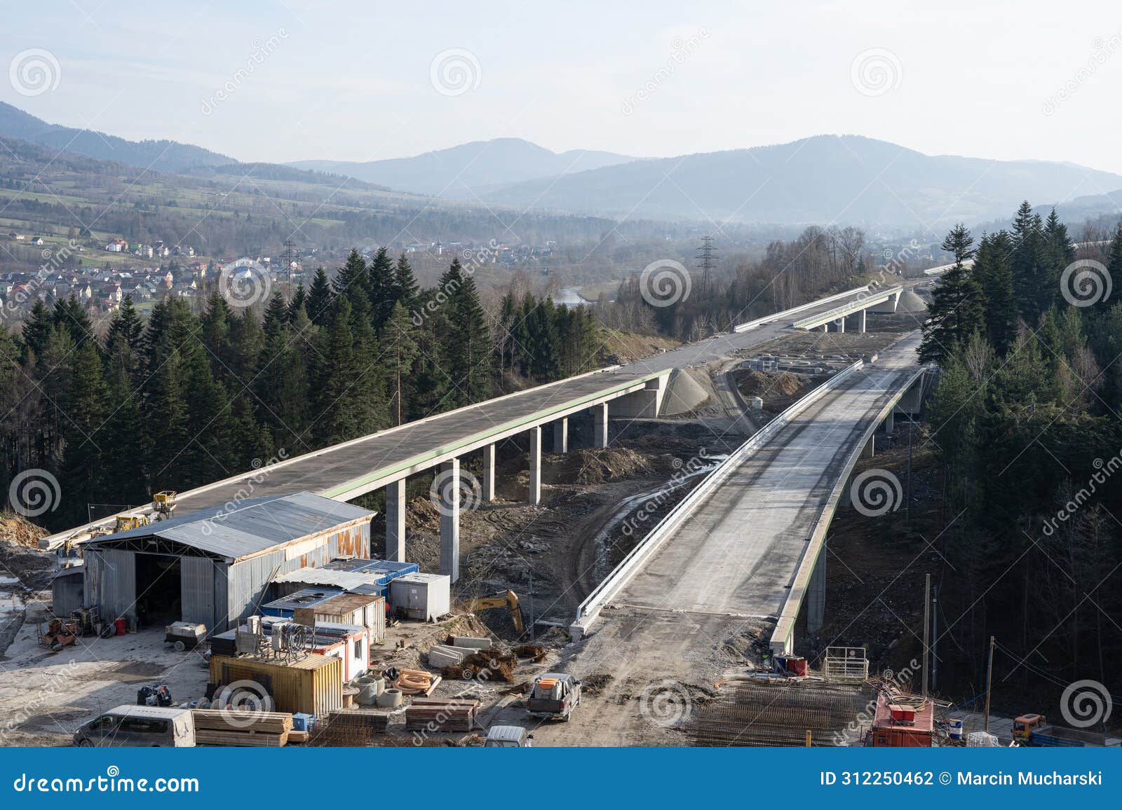 An Expressway Under Construction with a View of the Mountains Stock ...