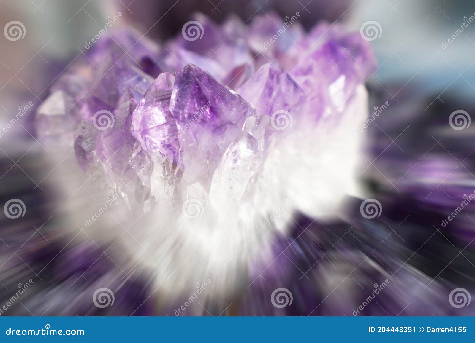 Exquisite Amethyst Gemstone Close Up with Zoom Burst Effect Stock Image ...