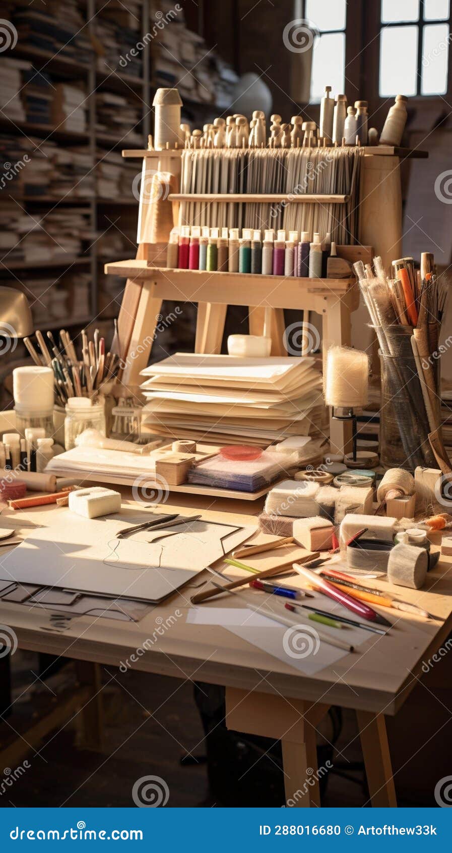 Exquisite Bookbinding Craftsmanship: Vintage Workspace with Tools and ...