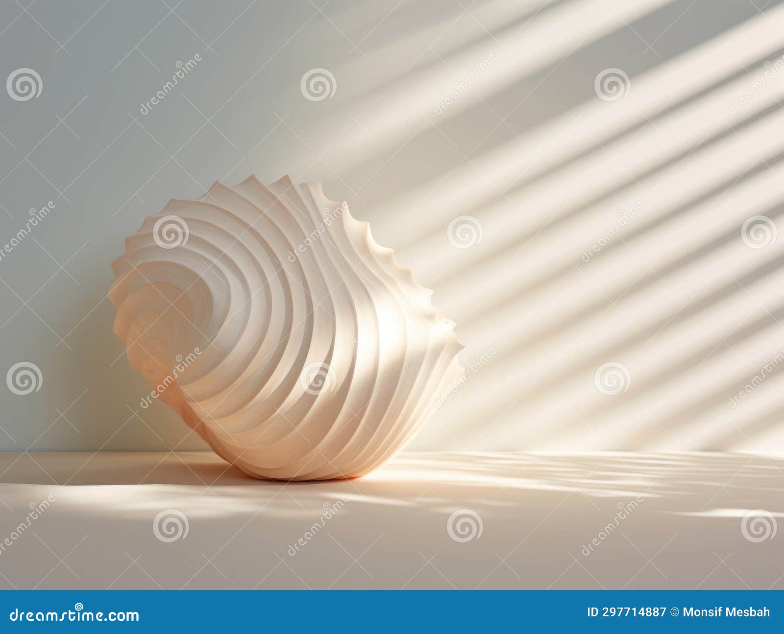 Exquisite Ceramic Shell Artistry on Pure White Backdrop: a Delicate ...