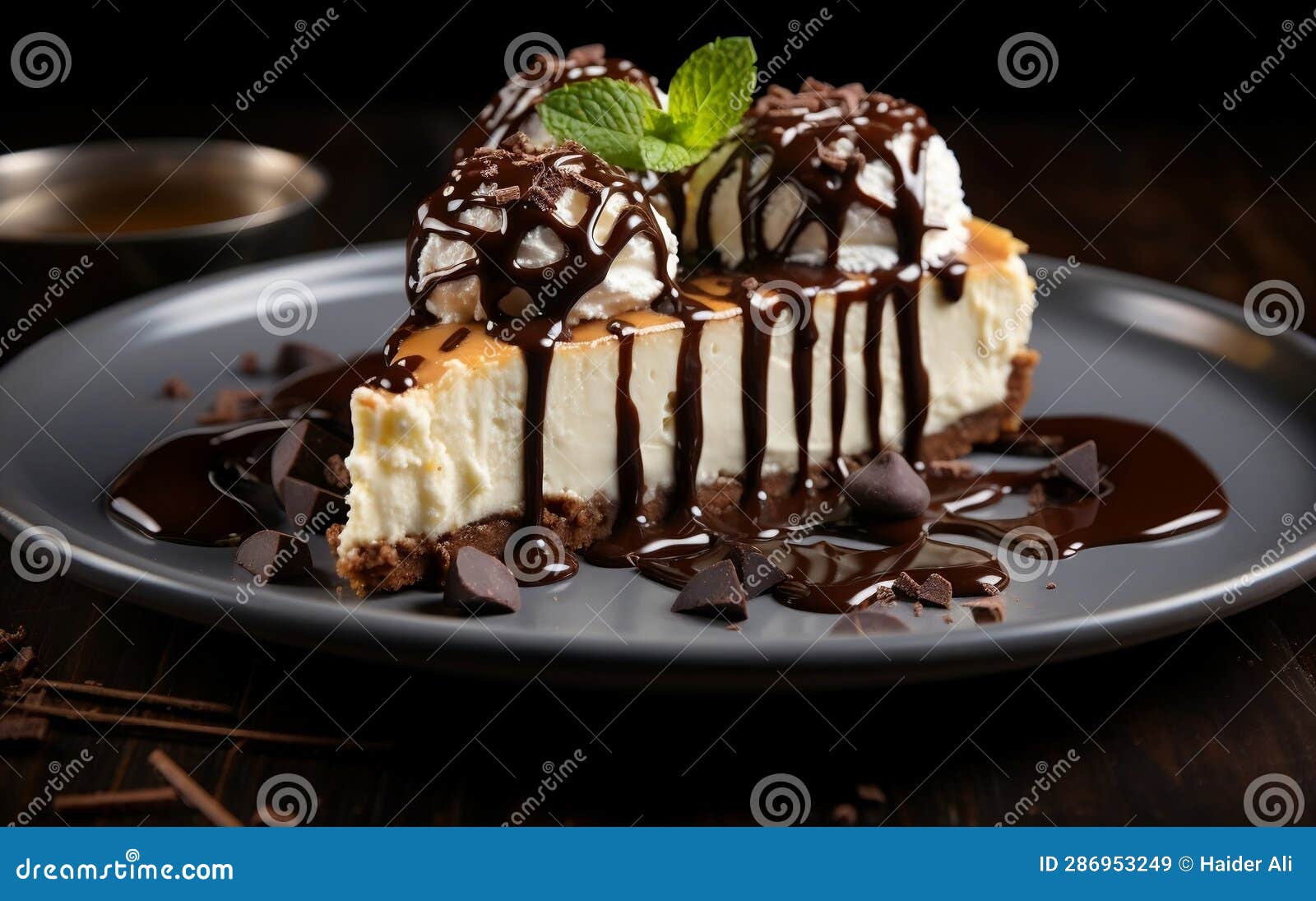 Exquisite Cheesecake Presentation. Generative AI Stock Illustration ...
