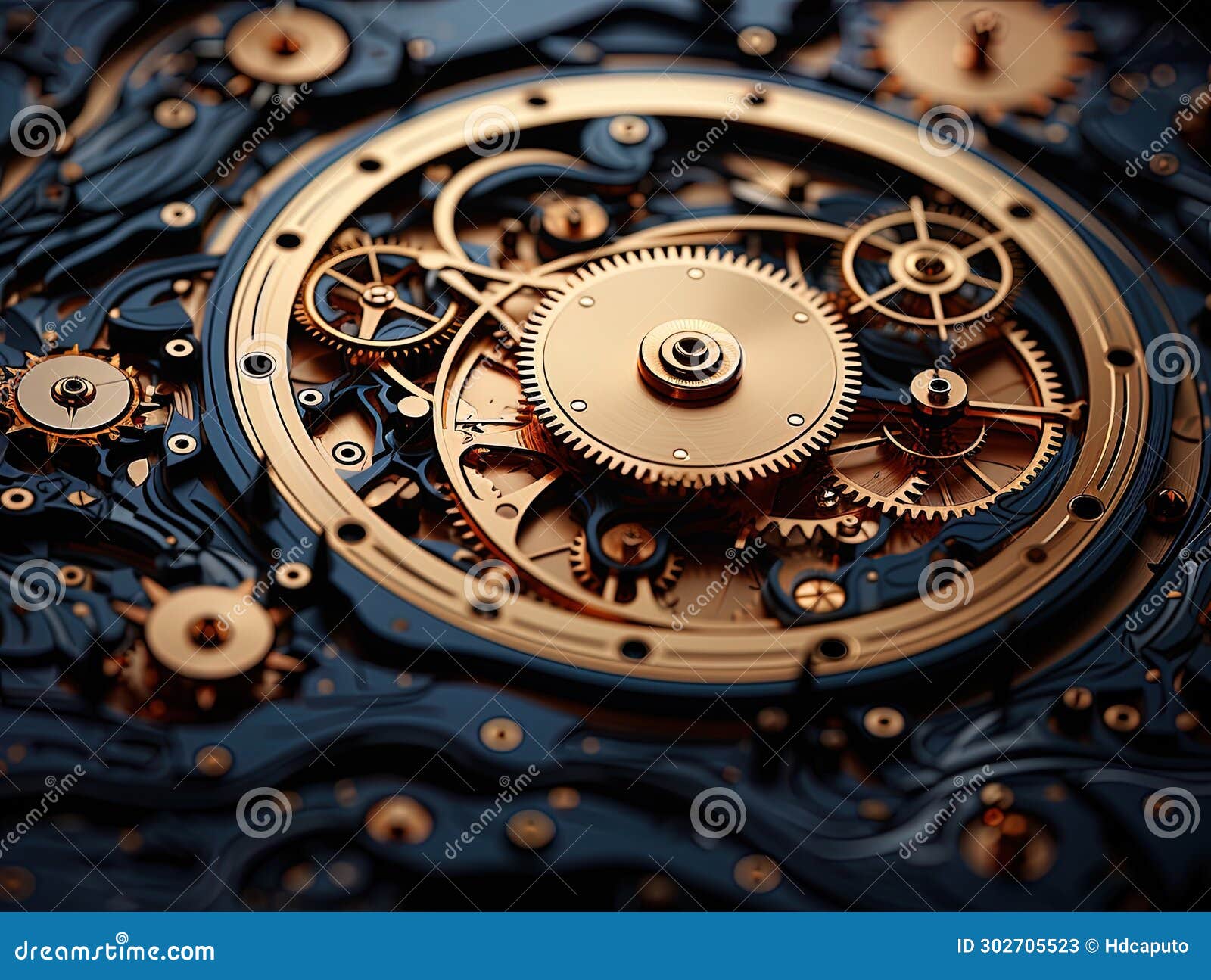 Exquisite Clockwork Mechanism with Gears, Wheels and Ropes ...