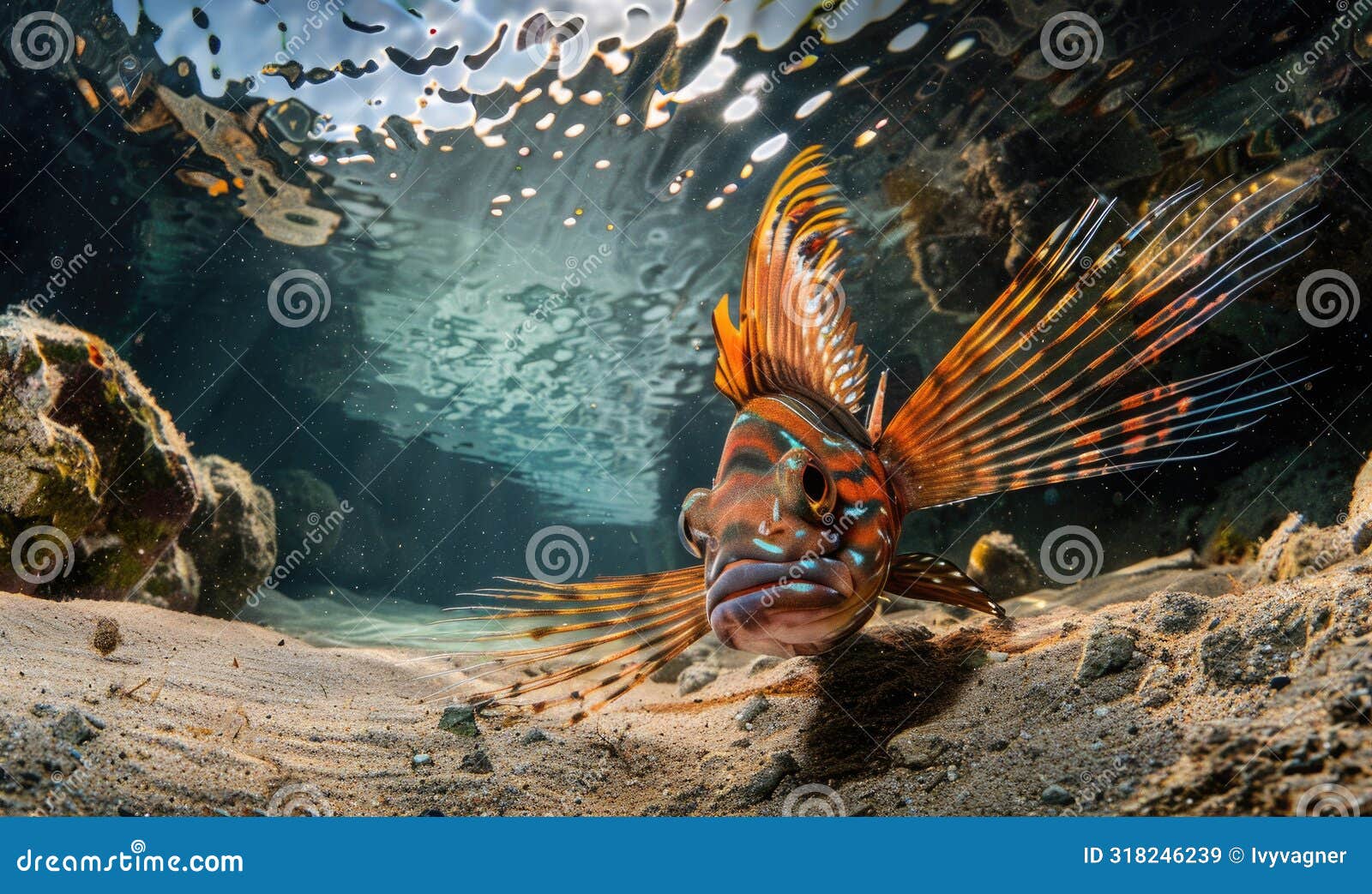 Exquisite Cockerel Fish in Habitat Stock Image - Image of tropical ...