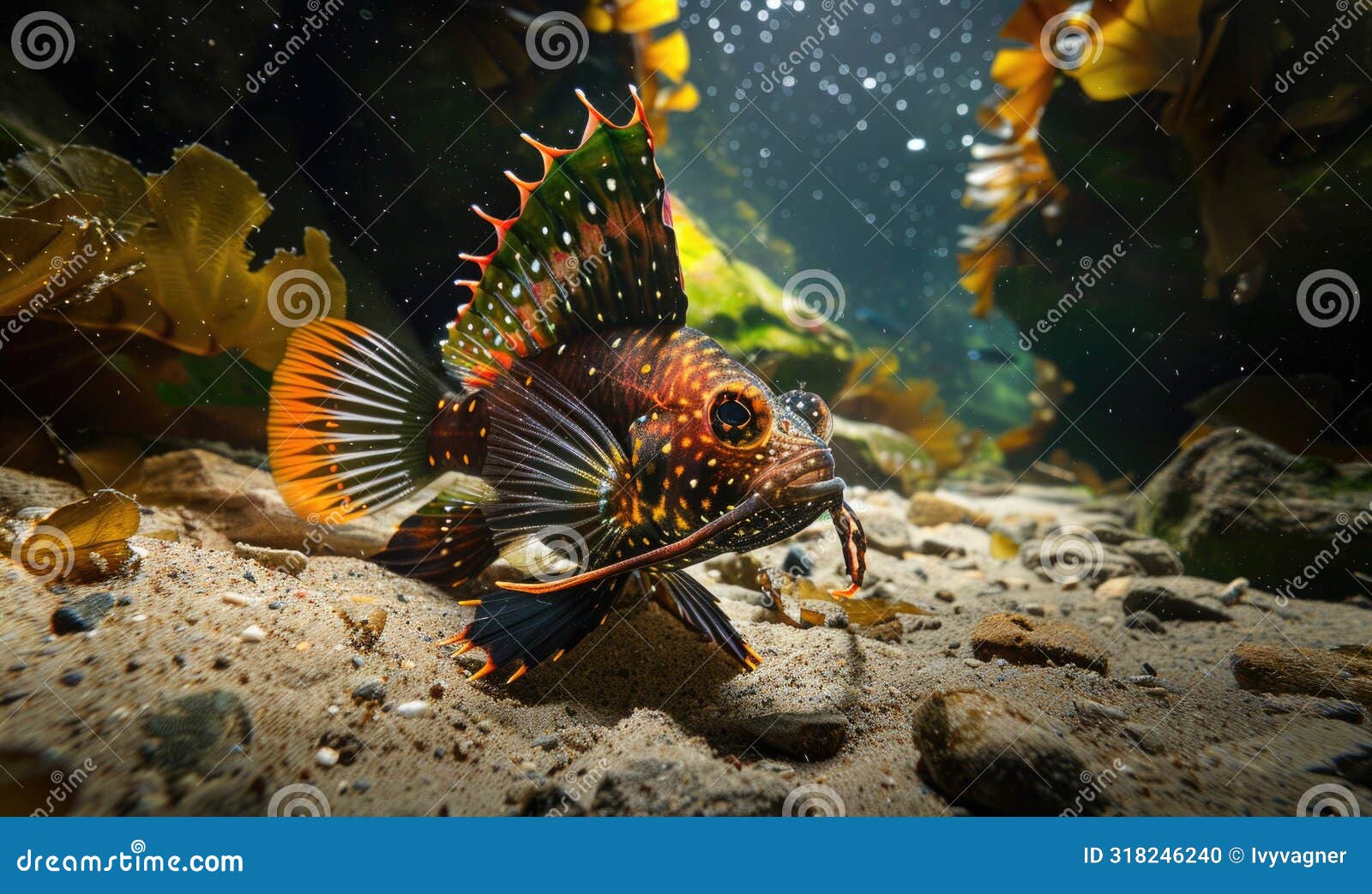 Exquisite Cockerel Fish in Habitat Stock Photo - Image of animal ...