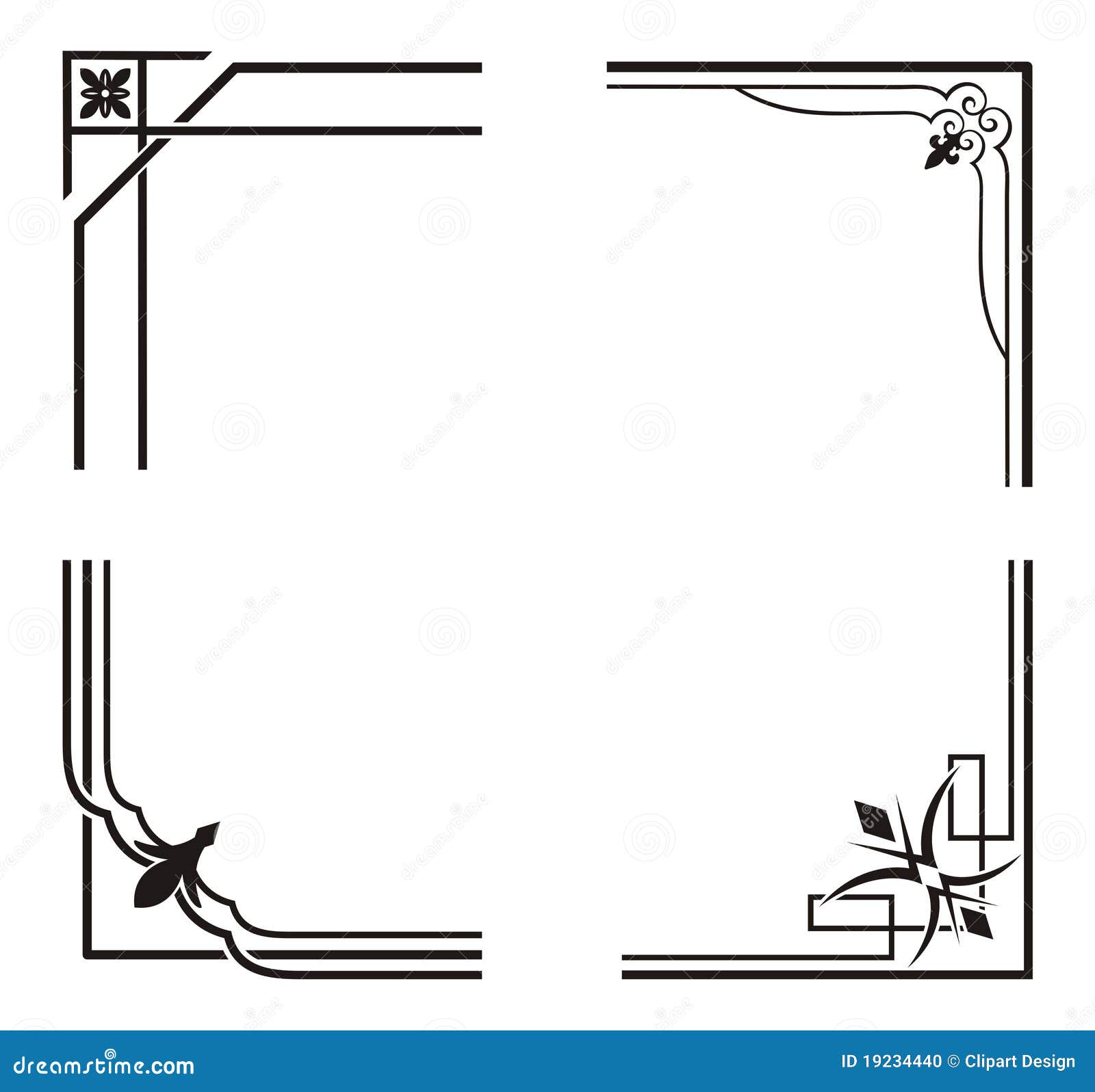 Exquisite Corner Ornamental Designs Stock Vector - Illustration of ...