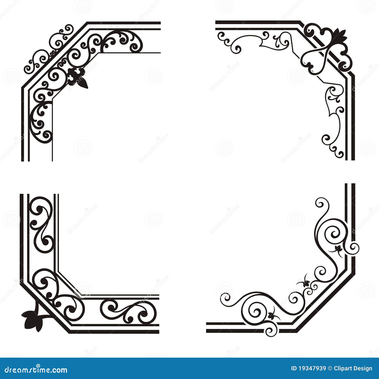 Exquisite Corner Ornamental Designs Stock Vector - Illustration of curl ...