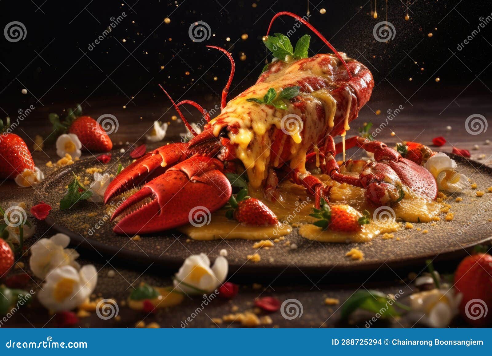 Saffron Risotto with Lobster Stock Illustration - Illustration of ...