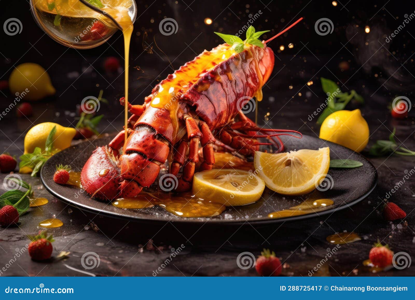 Saffron Risotto with Lobster Stock Illustration - Illustration of fine ...