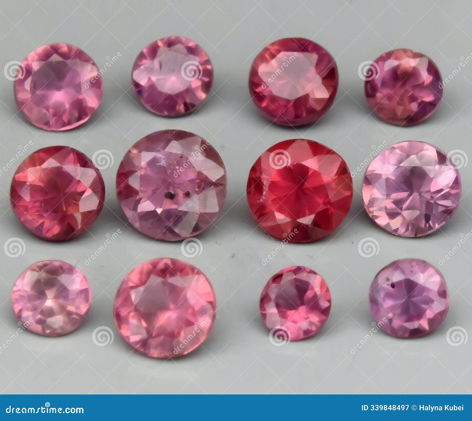 Exquisite Display of Radiant Pink and Red Colored Gemstones Sparkling ...
