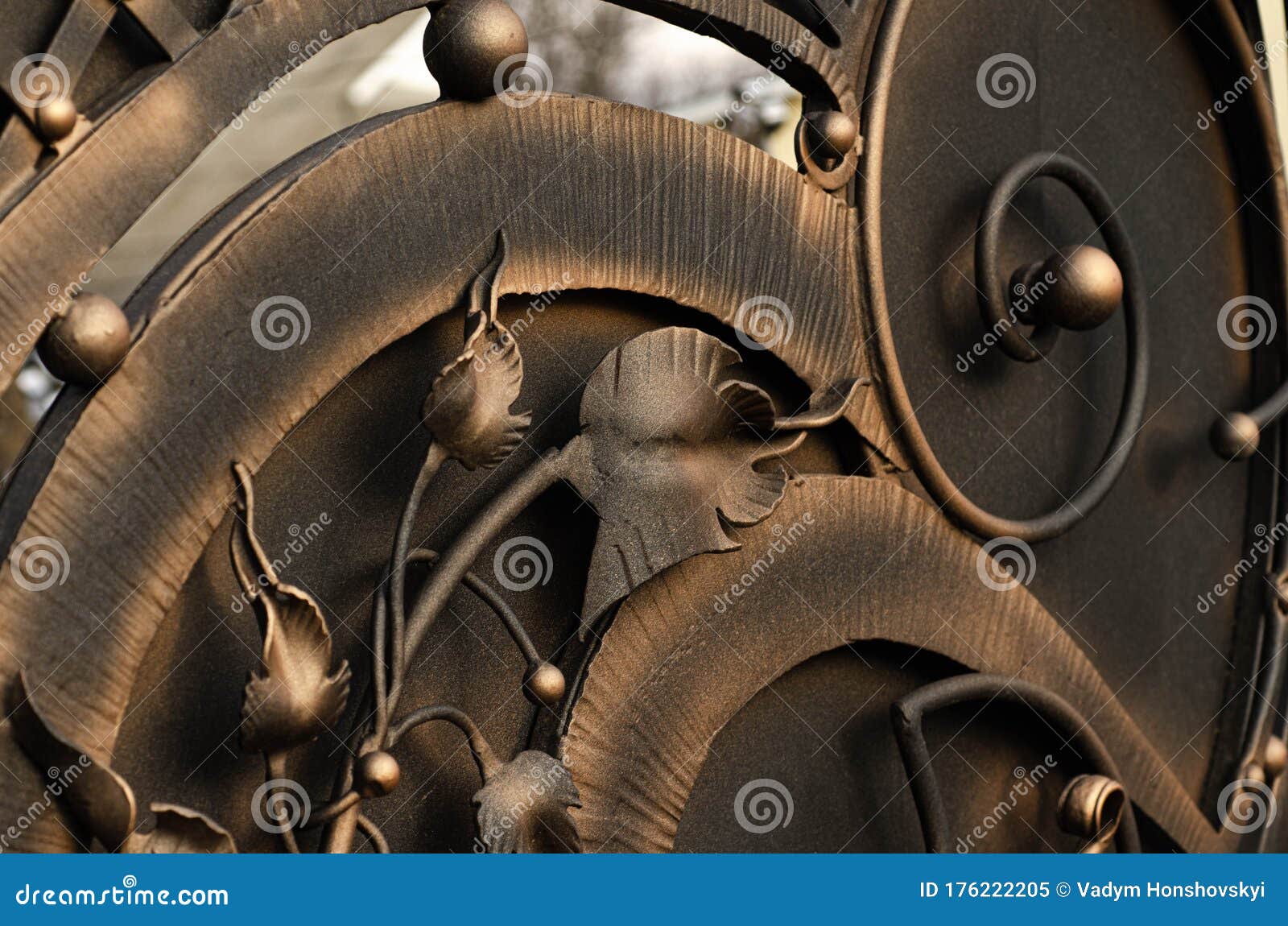 Exquisite Elements of Metal Forged Gates Stock Image - Image of ...