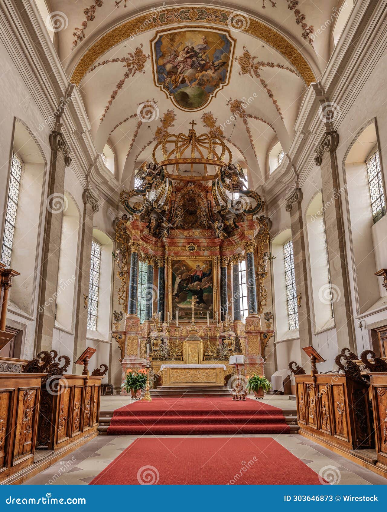 Exquisite Example of Baroque Architecture, the Abbey of Ebersmunster in ...