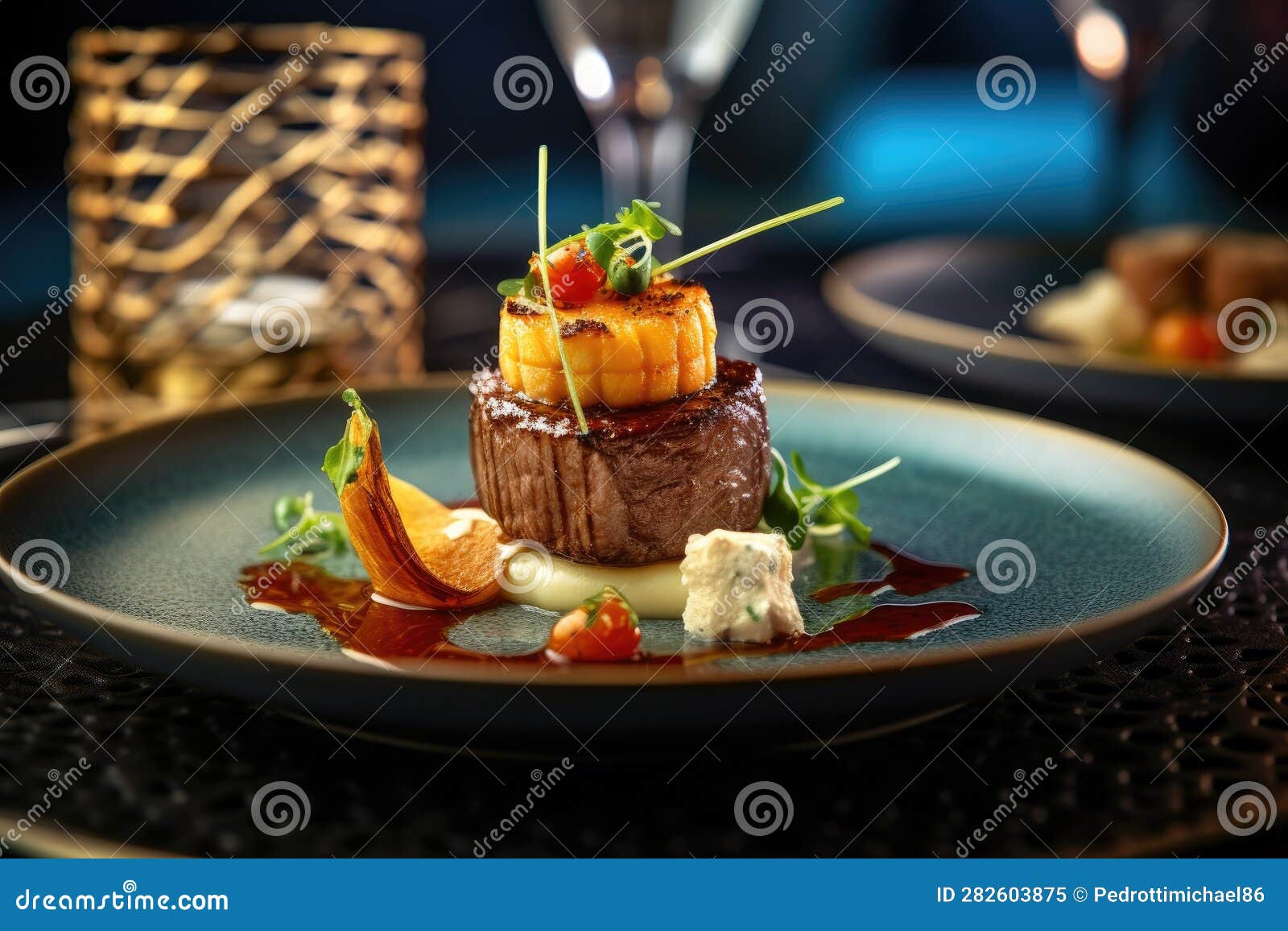 Exquisite Fine Dining stock illustration. Illustration of tasty - 282603875