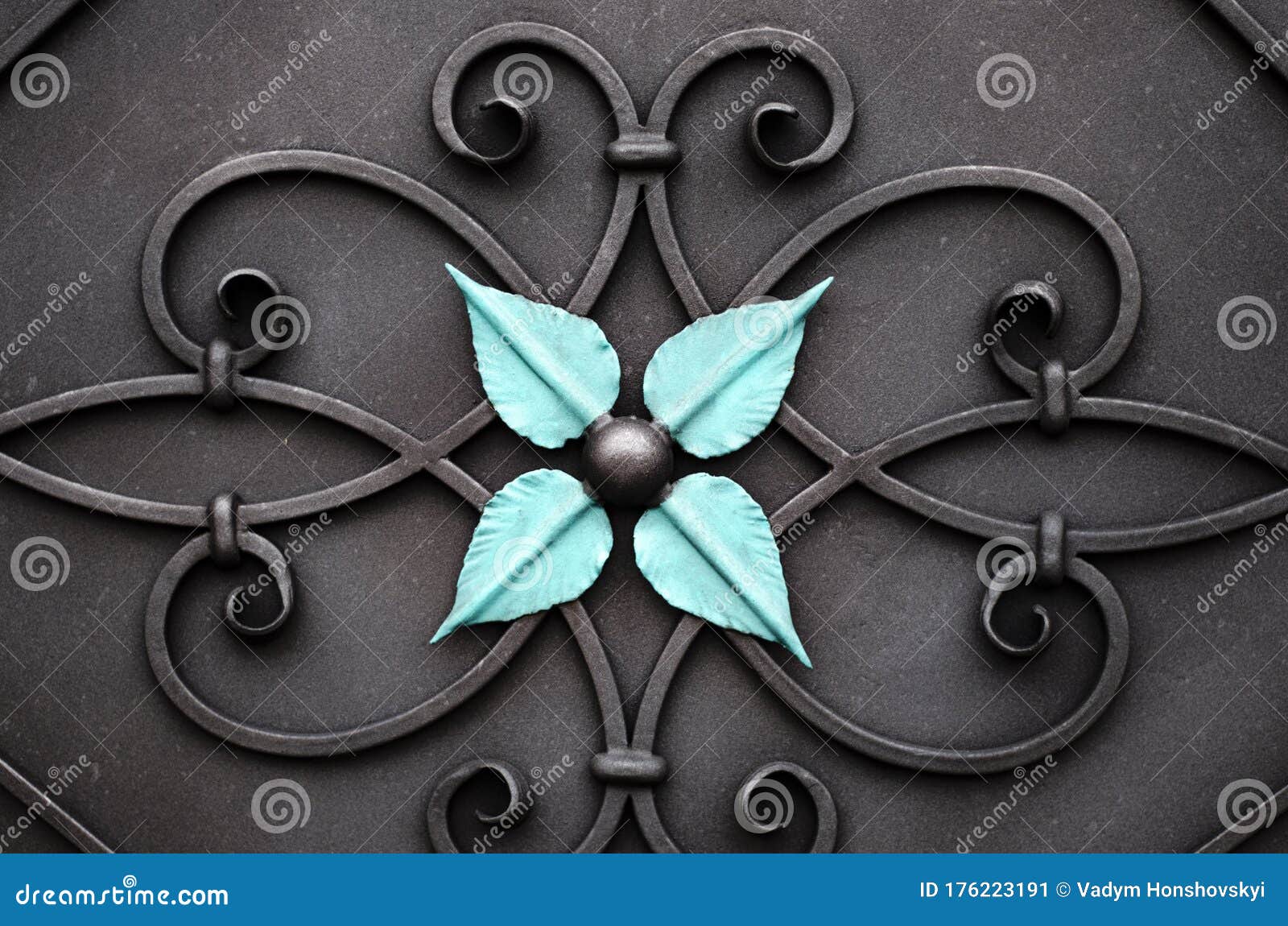 Exquisite Forged Elements of a Beautiful Metal Gate Stock Image - Image ...