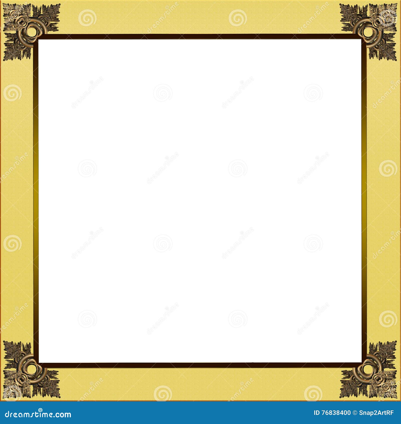 Exquisite Gold and Golden Yellow Picture or Border Frame Stock ...