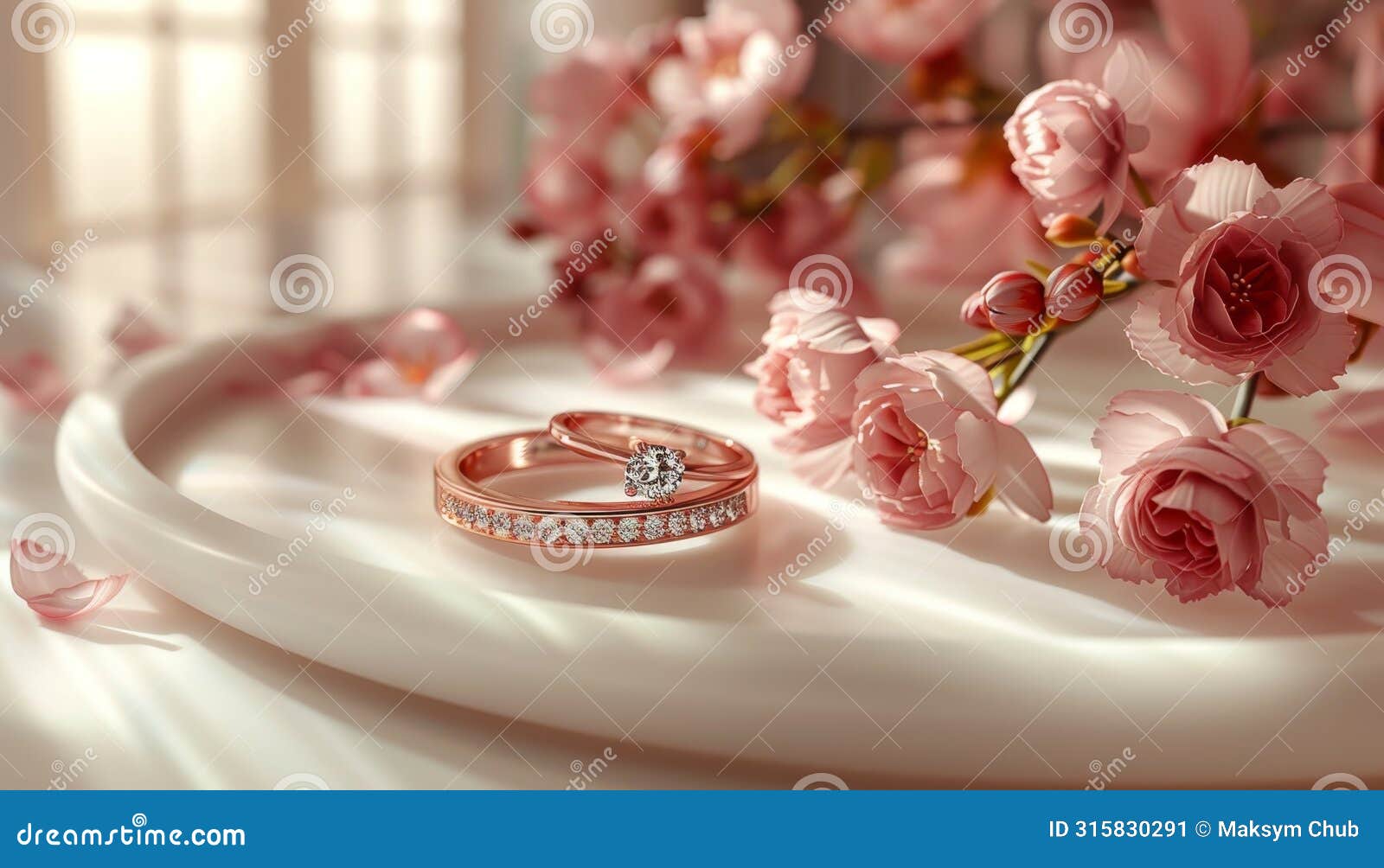 Exquisite Gold Wedding Rings on White Background Symbolize Eternal ...
