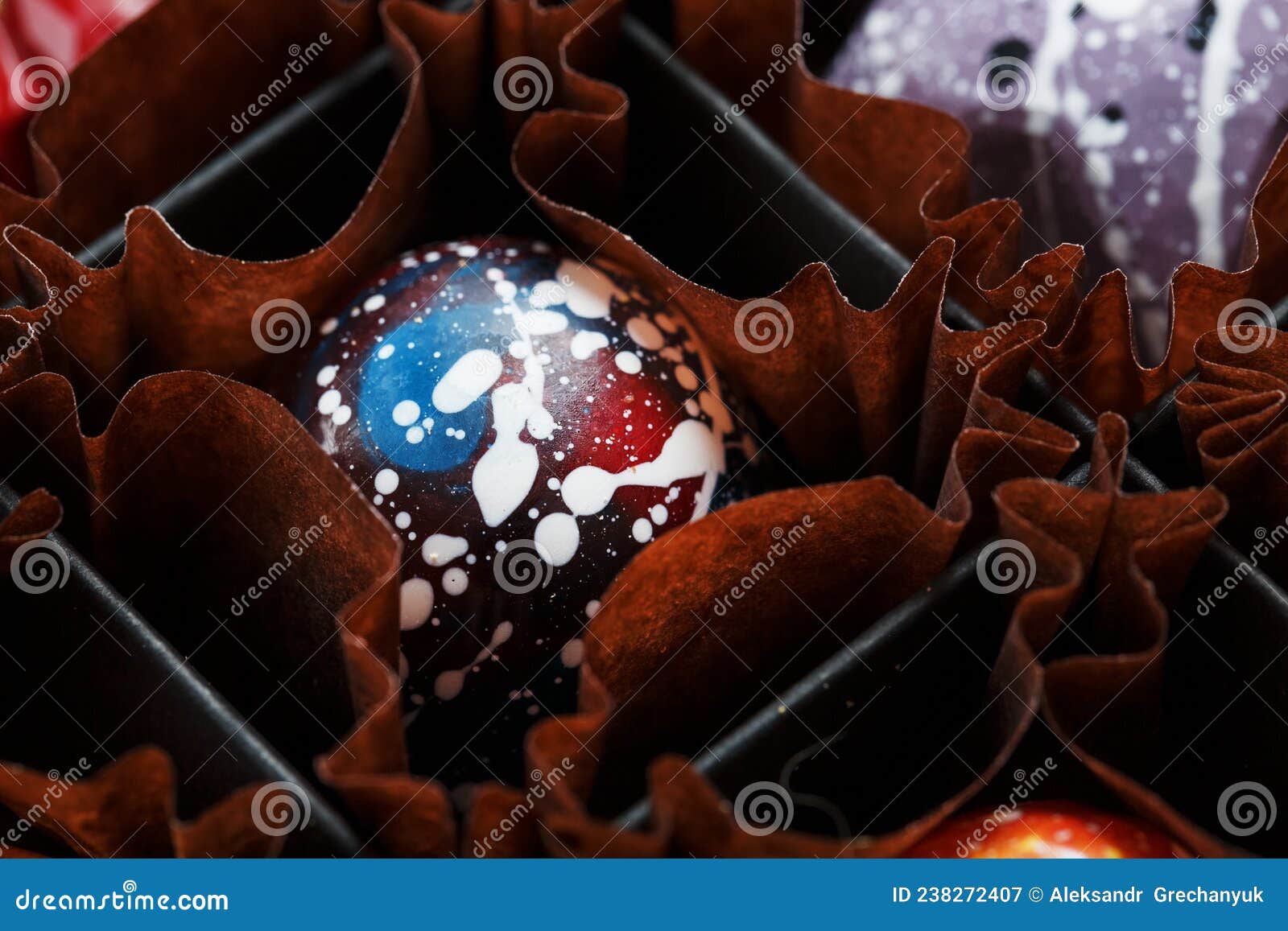 Exquisite Handmade Chocolate Candy is Painted with Patterns of Galaxy ...