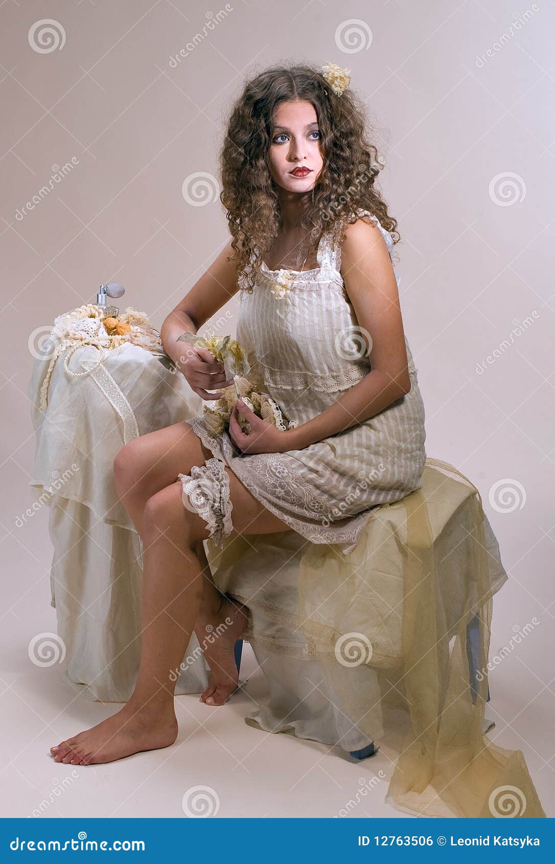 Exquisite Lady in Boudoir, Retro Portrait (5) Stock Photo - Image of ...